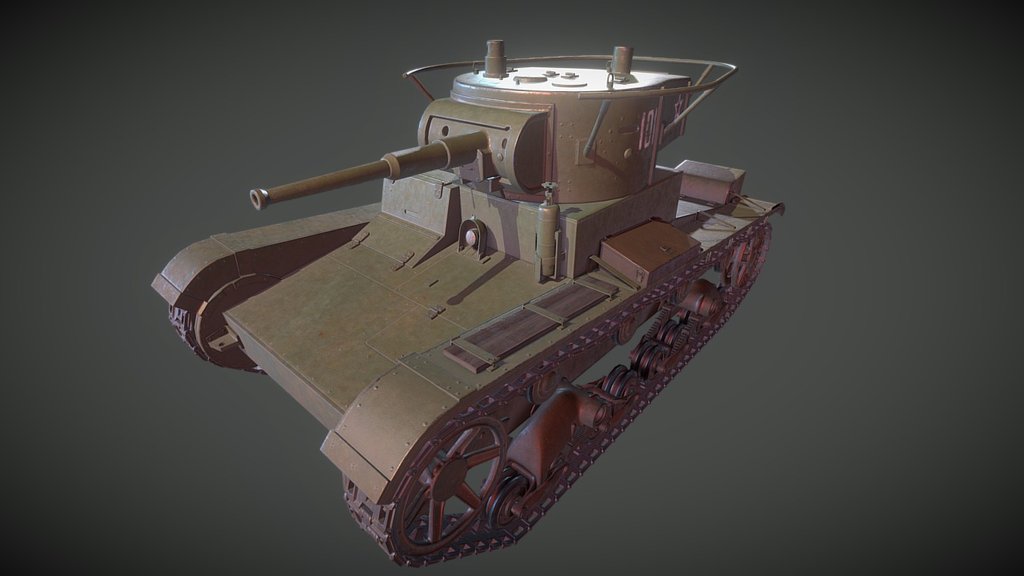 Tank T-26 - 3D model by gatostas [05b3bab] - Sketchfab