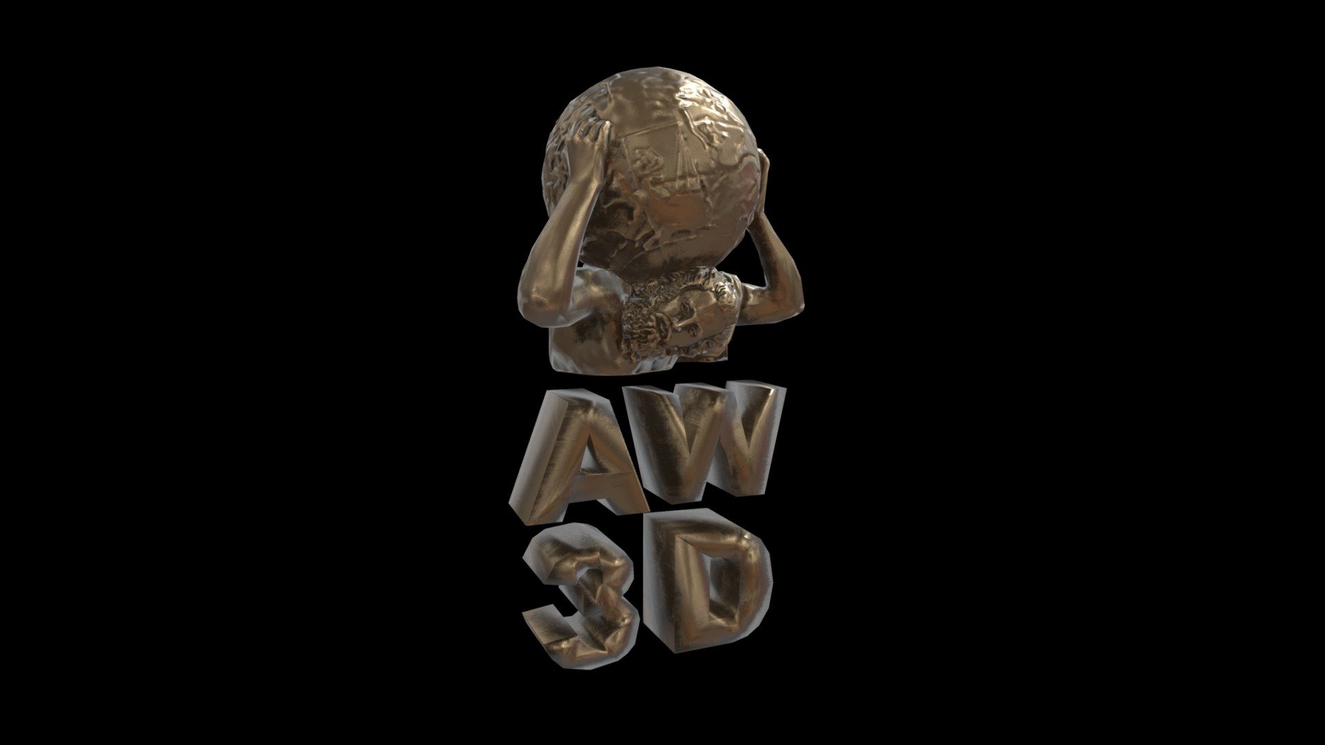 AW3D Logo Bronze - 3D model by Ancient World 3D (@ancientworld3d) [05b3e7e] - Sketchfab