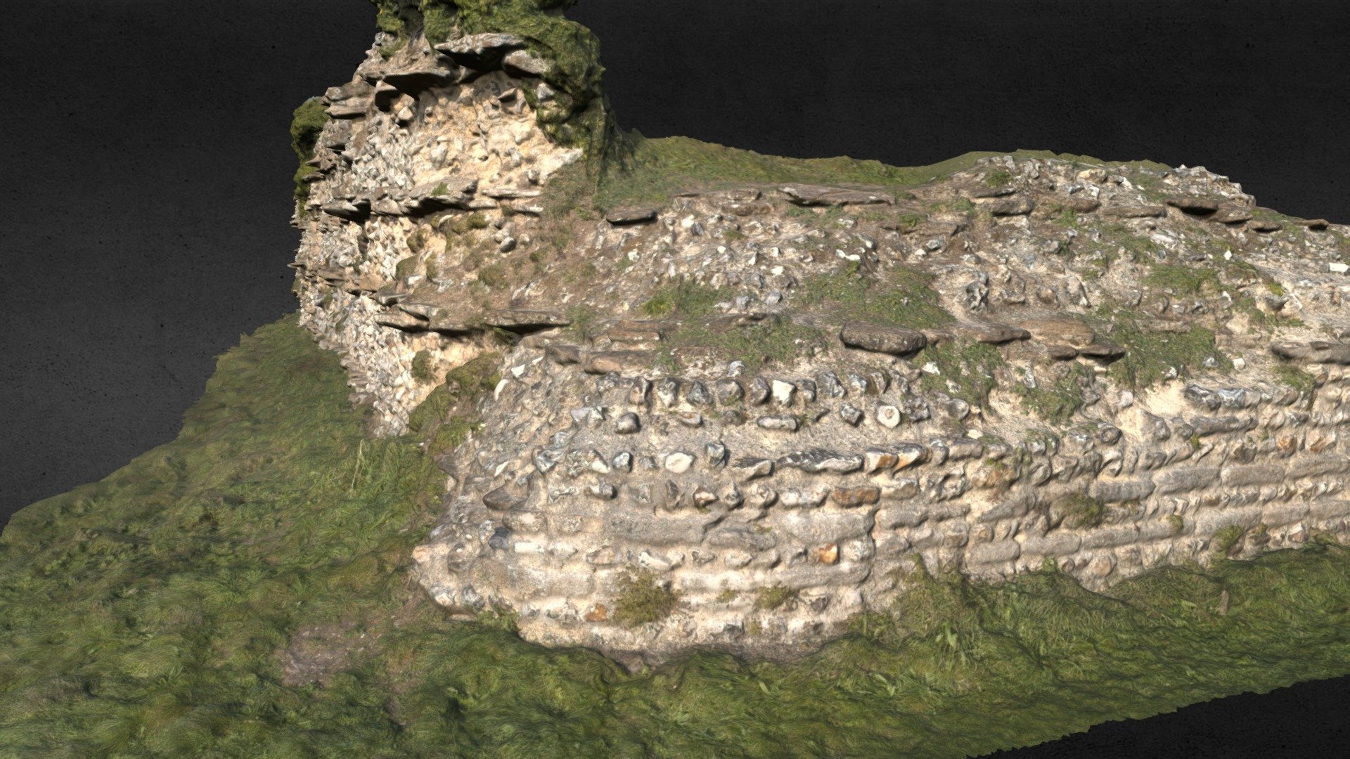 Silchester South gate and adjacent town wall - 3D model by University ...
