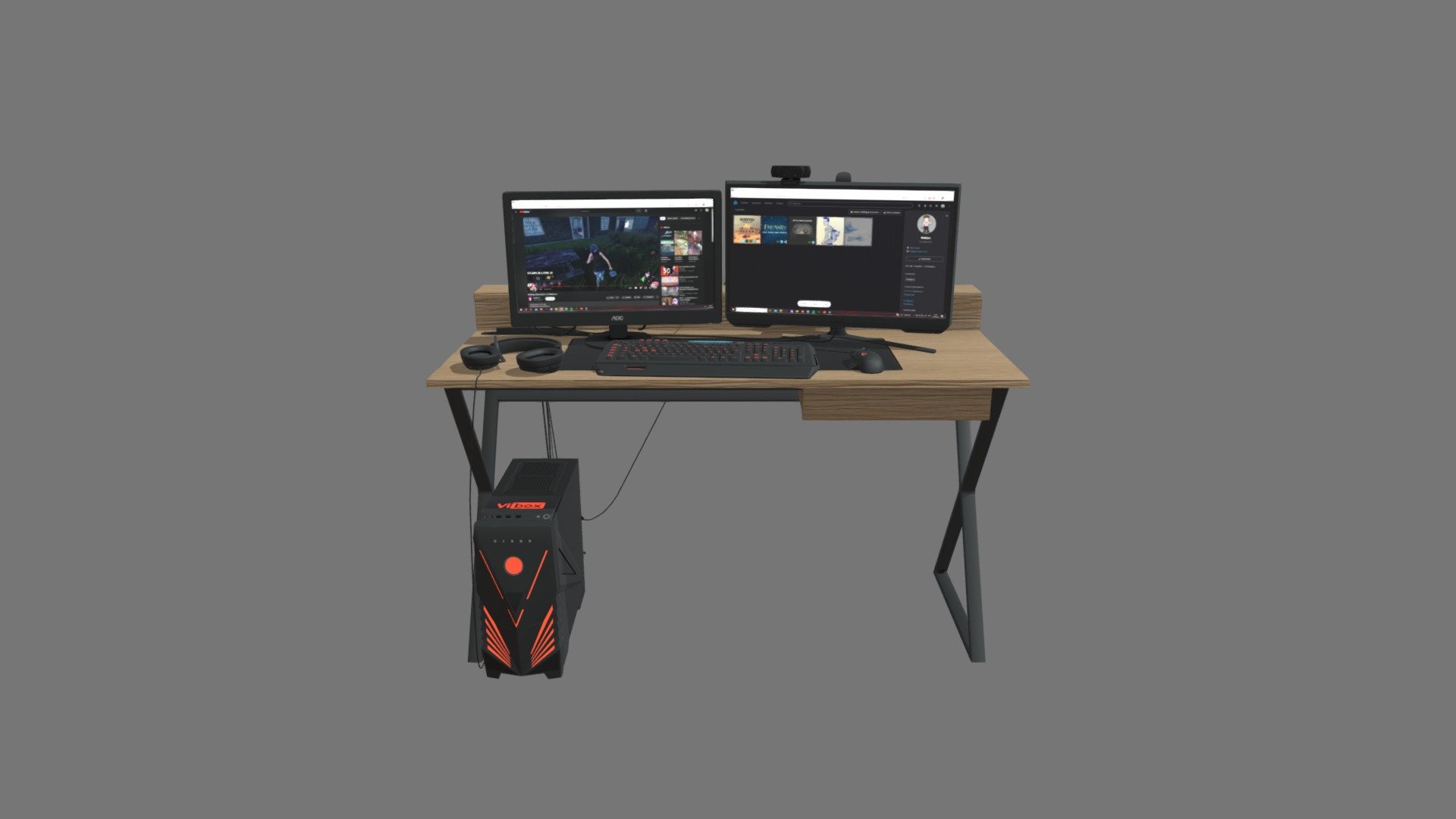 3D Gaming Setup - 3D model by Yas0pp_ [05b5204] - Sketchfab