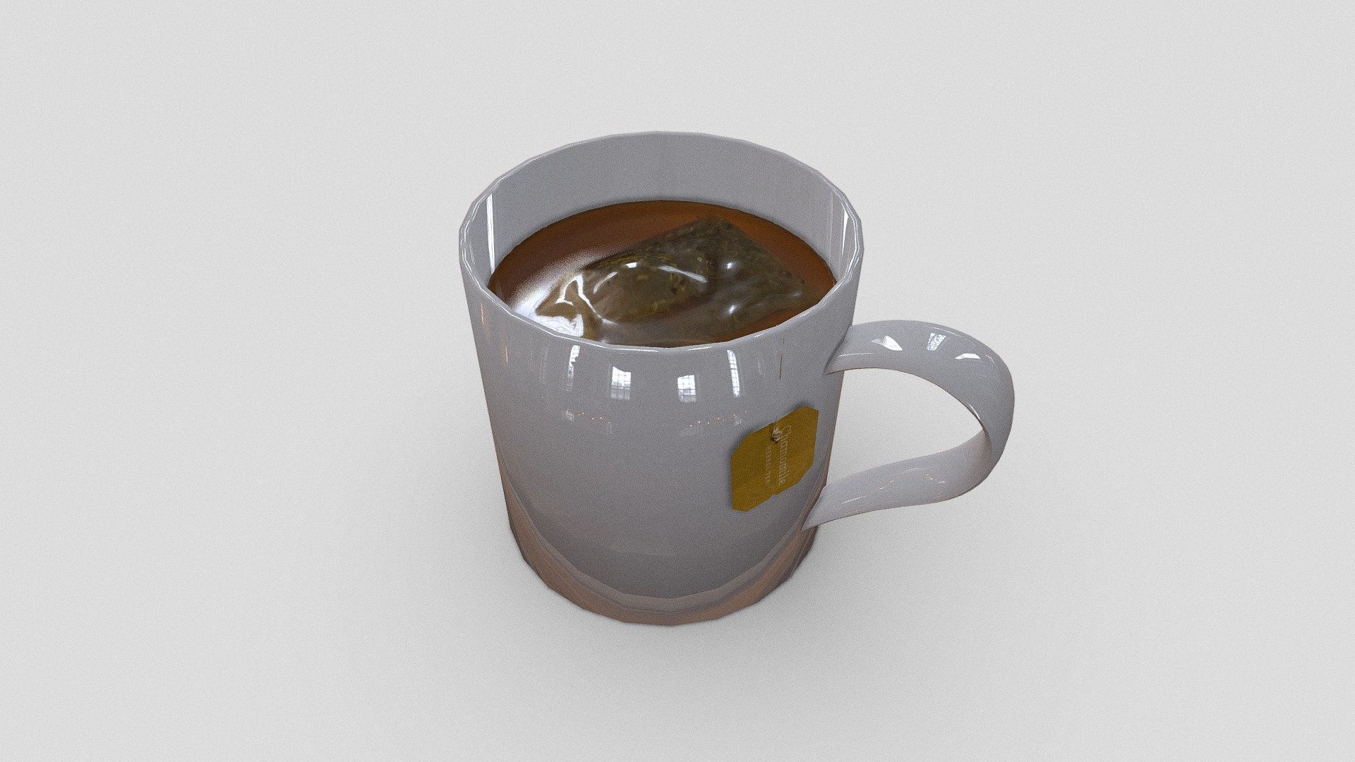 White Tea Mug with Tea bag - Buy Royalty Free 3D model by Marc Sawyer ...