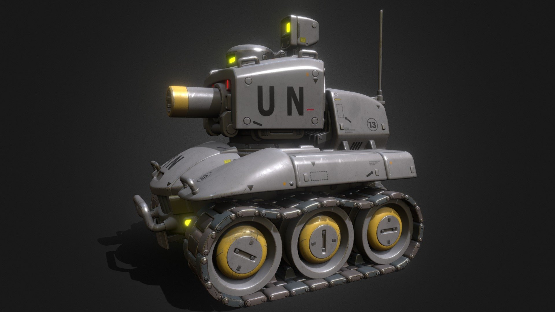 toon scifi Battle Tank J-5 - 3D model by giobiancoFB [05cf66e] - Sketchfab