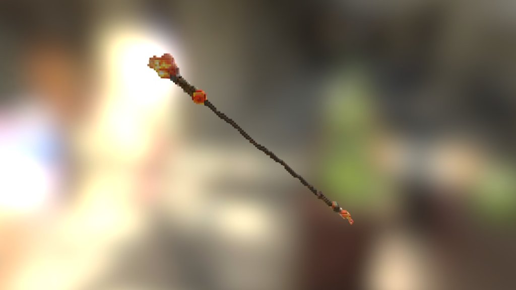 Flame Staff [64 Voxel] - 3D model by MinerVideoGamer [05e2827] - Sketchfab