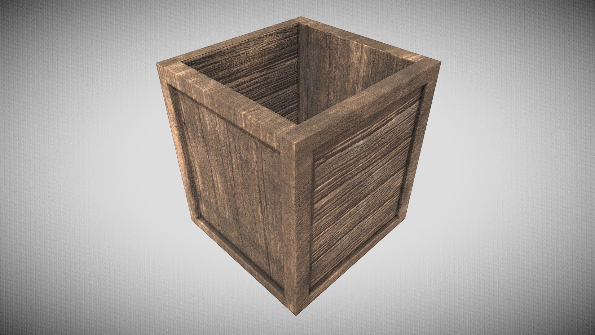 Big Empty Wooden Box (Group Project Set) - 3D model by robthenewb ...