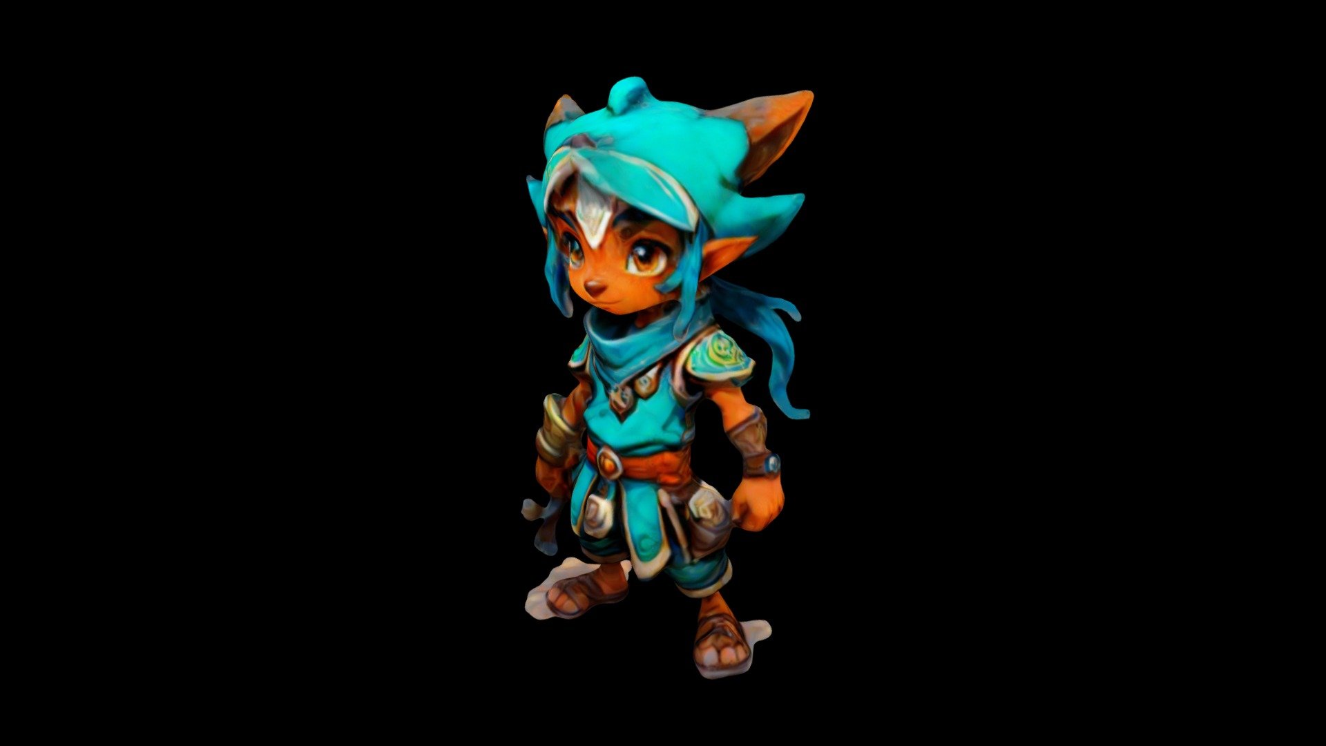 a blue tinted cartoon character dressed in blue - Download Free 3D ...