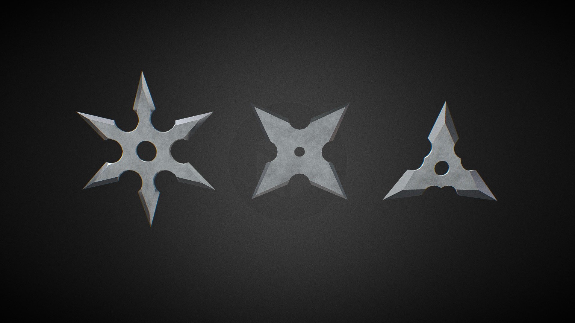 Shuriken Pack - 3 Ninja Stars - Download Free 3D model by JungleBird ...