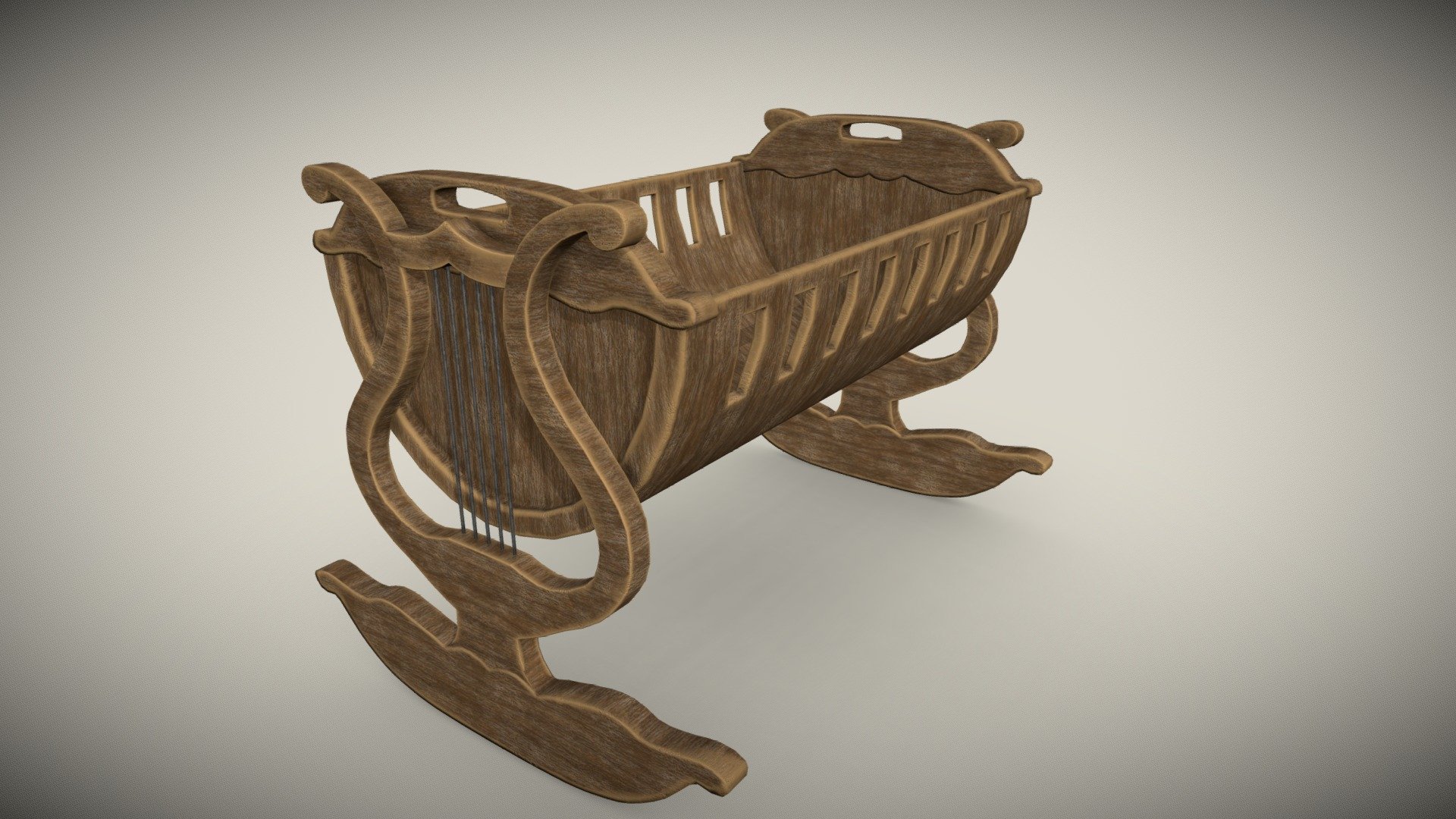 Stylized cradle for children bed PBR game ready - Buy Royalty Free 3D ...