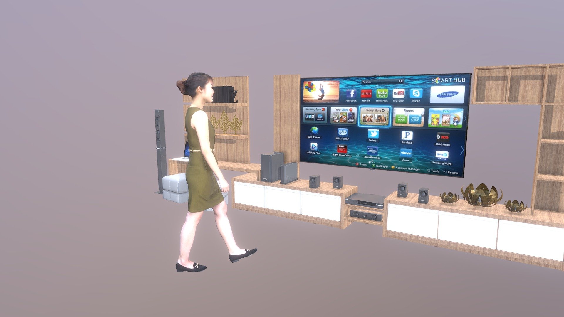 Cabinet Show TV - Download Free 3D model by Home 3D Model Rendering ...