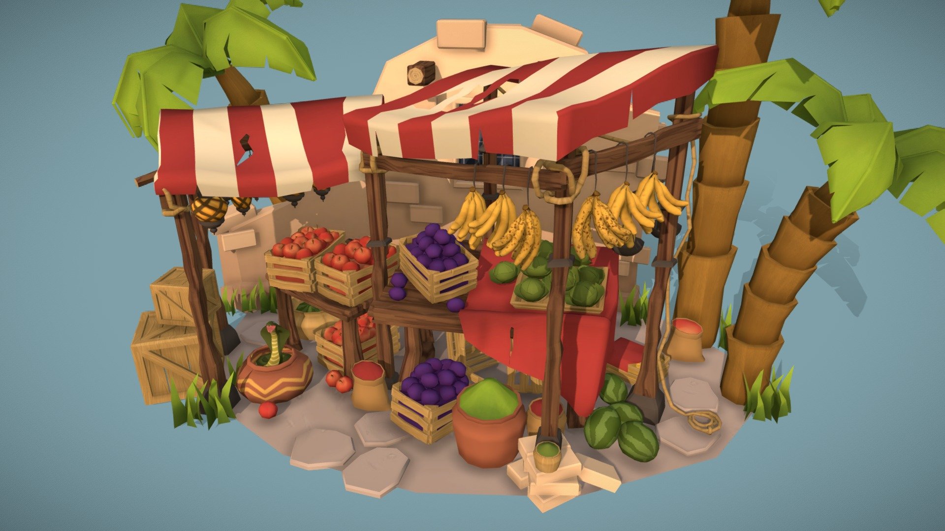 Fruit Vendor (DAE Bazaar) - 3D model by Zora Daems (@ZoraDaems ...