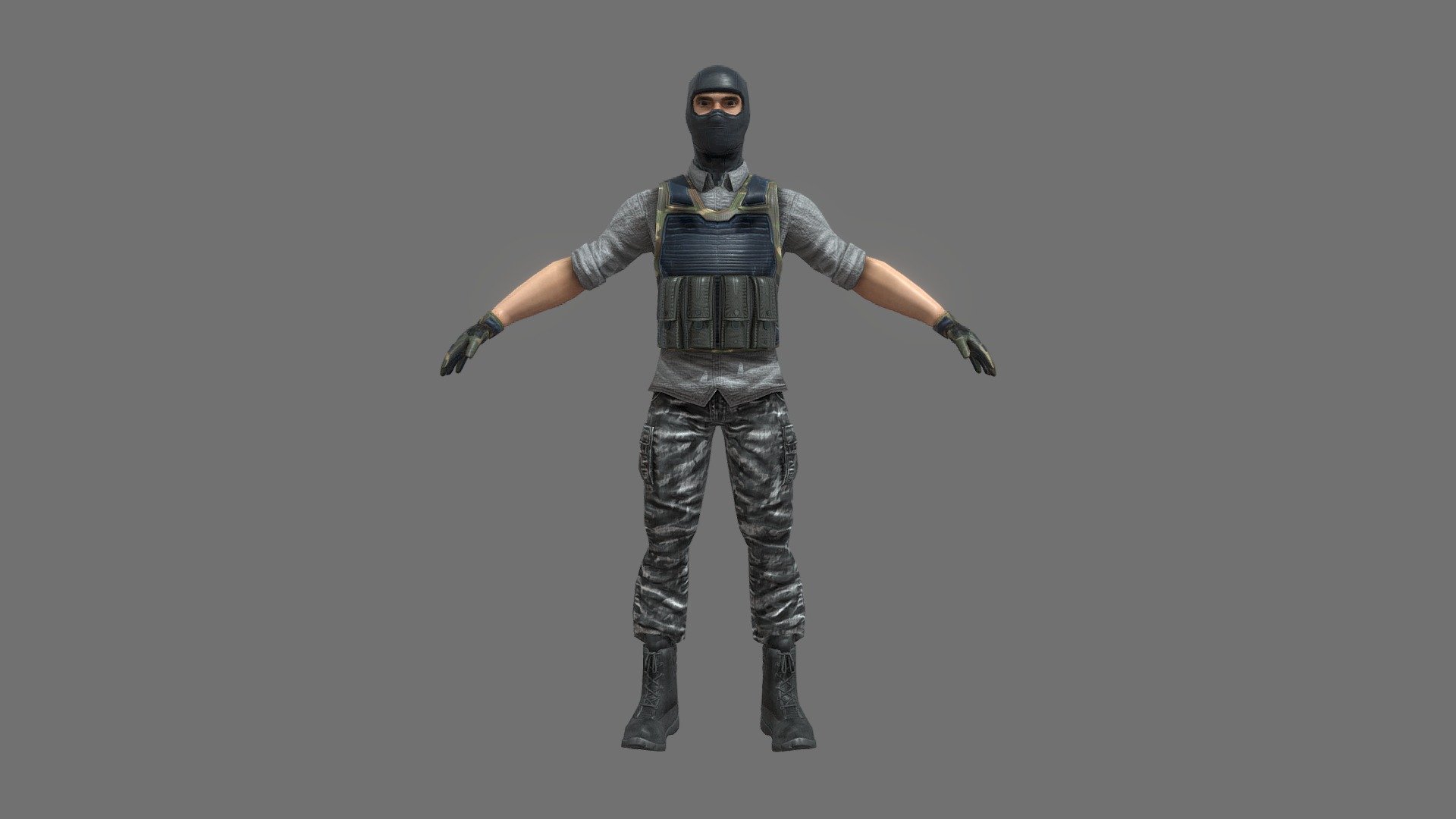 Male Terrorist Videogame Character - 3D model by Ronme Moreira (@Ronme ...