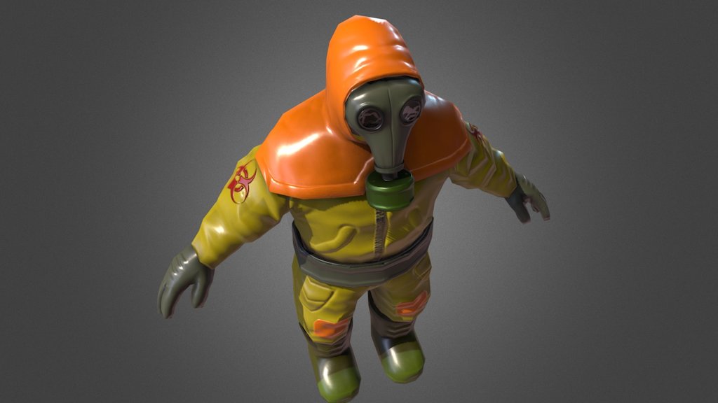 Lowpoly, Stylized Hazmat Game Character - 3D model by Michael Makivic ...