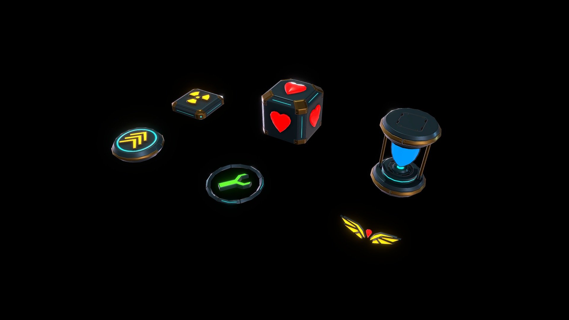 Modular Pick Up Items Examples - 3D model by Ebal Studios (@EbalStudios) [0619689] - Sketchfab