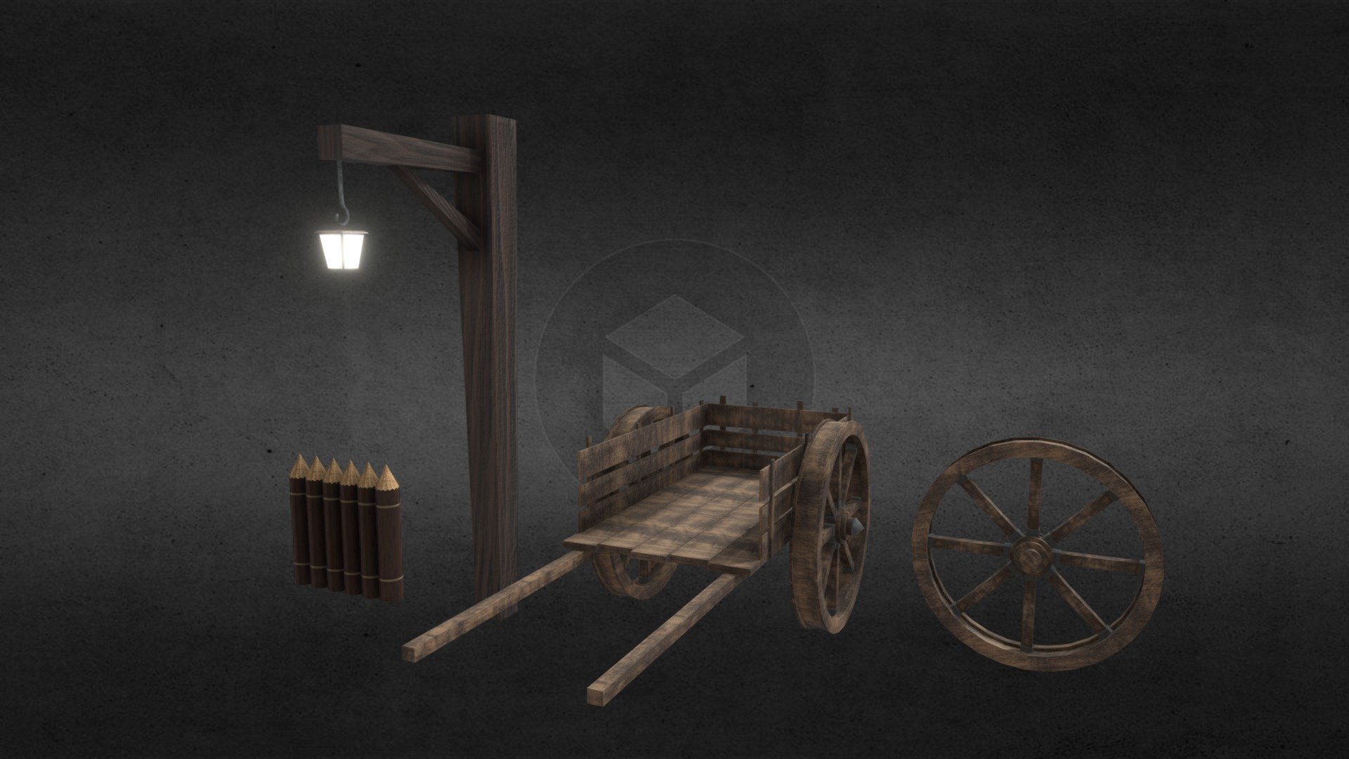 Medieval Wooden Props 2 - Buy Royalty Free 3D model by LucasPresoto ...