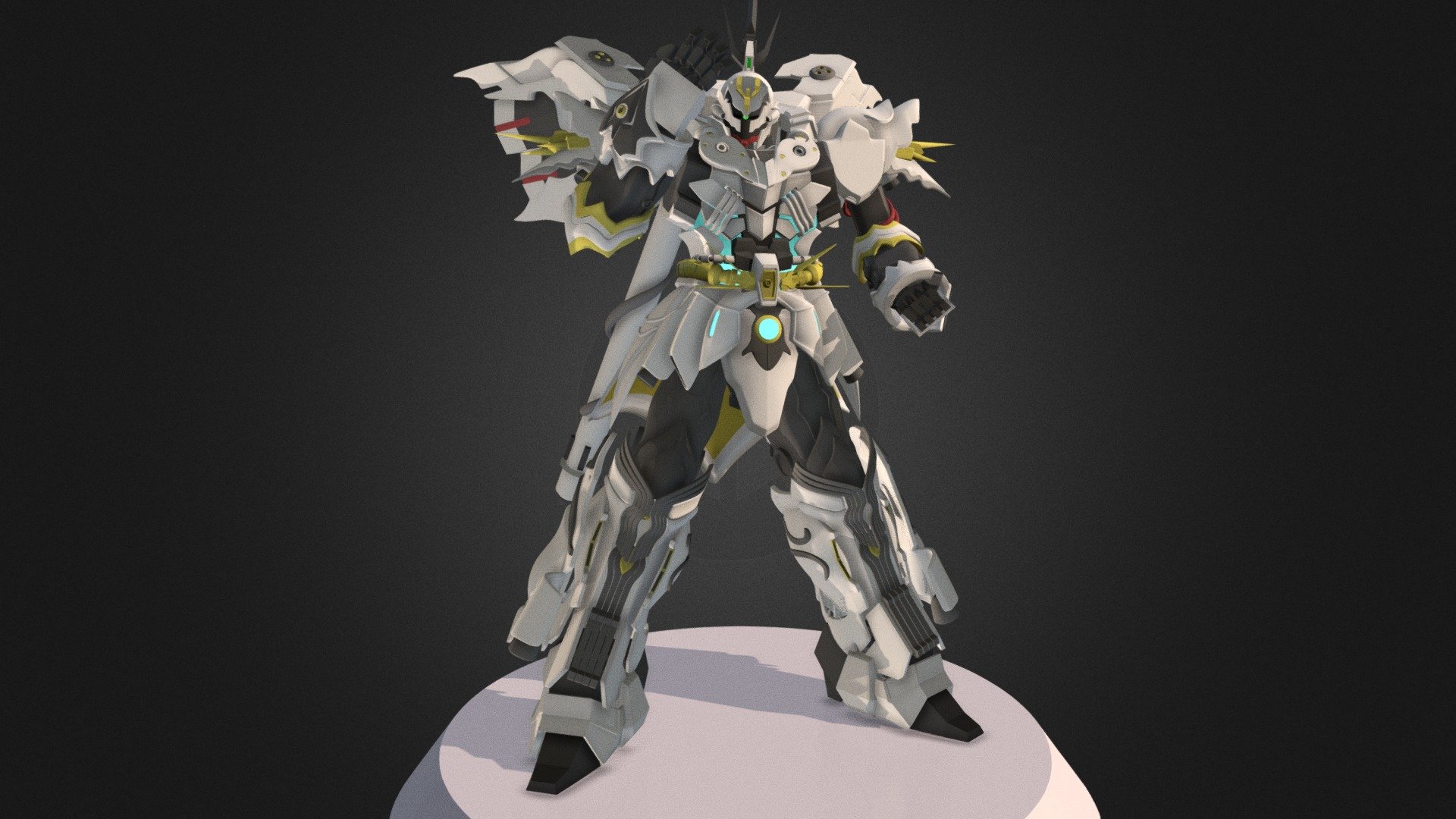 White Dopan Mecha - 3D model by oktaviart [0626a26] - Sketchfab