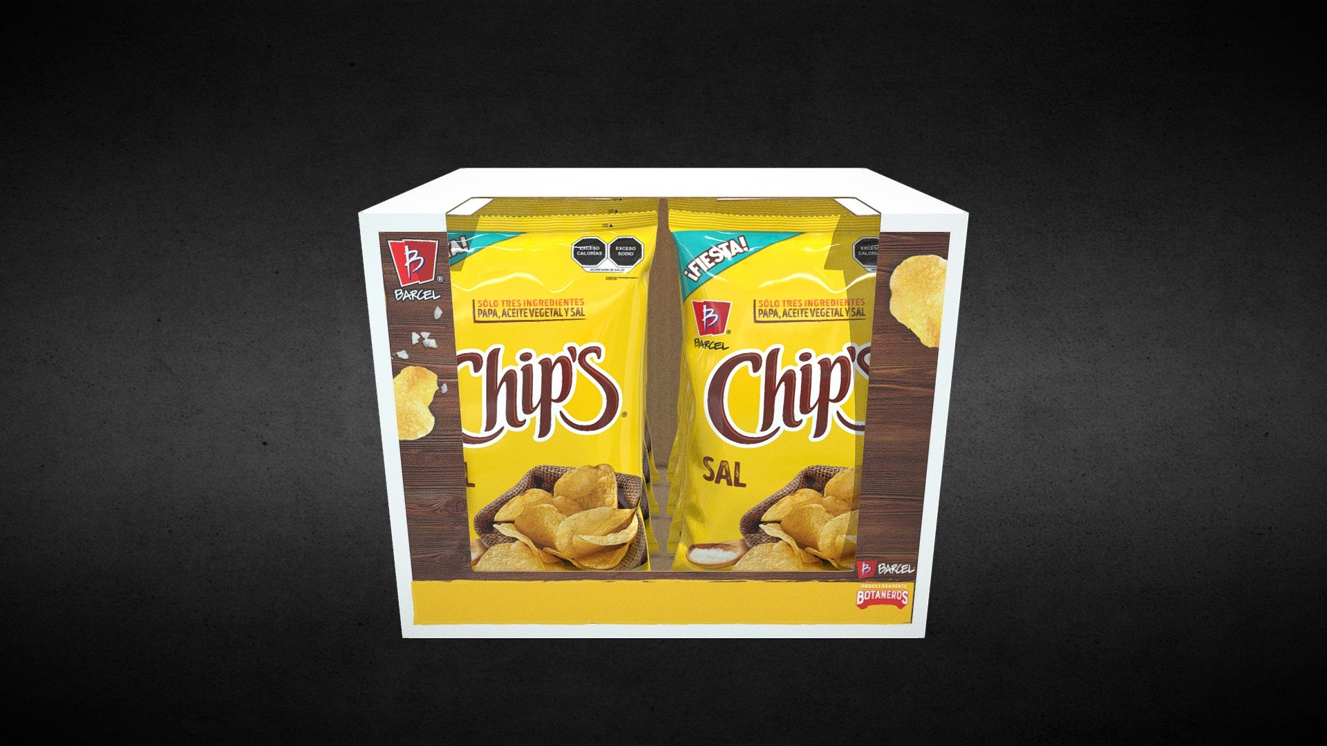 CAJA EXHIBIDOR CHIPS SAL DE MAR 350G - 3D model by Bimbo (@BimboPanes) [062af75] - Sketchfab