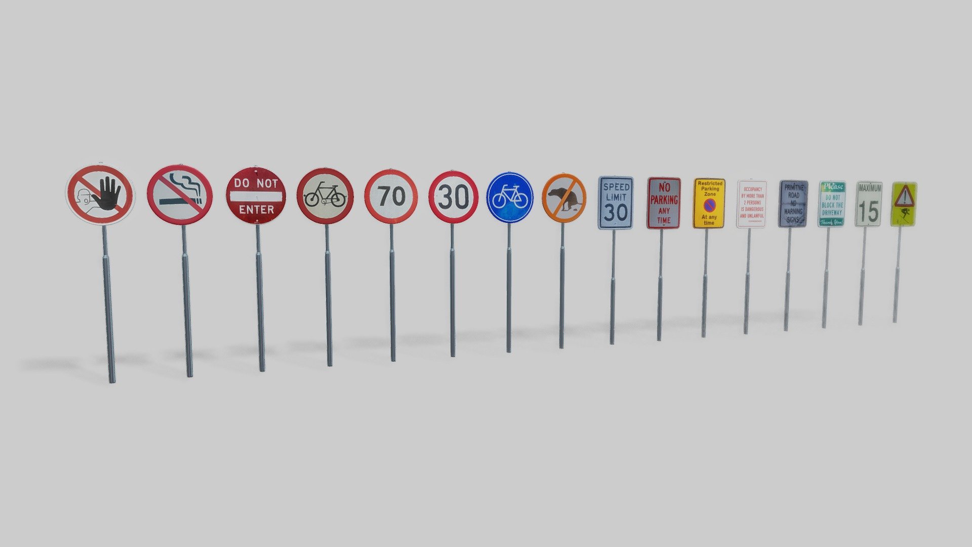 Street-Sign Pack 1 - Buy Royalty Free 3D model by 3Dee (@mellydeeis ...