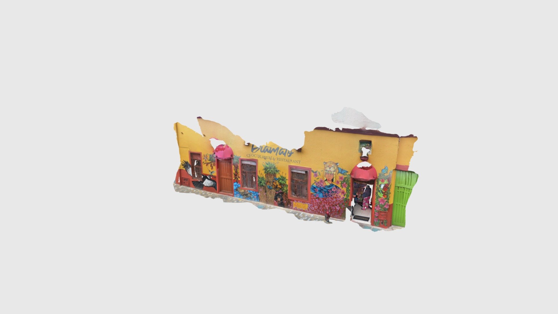 Chocolate restaurant graffiti mural in Bogota - Download Free 3D model ...