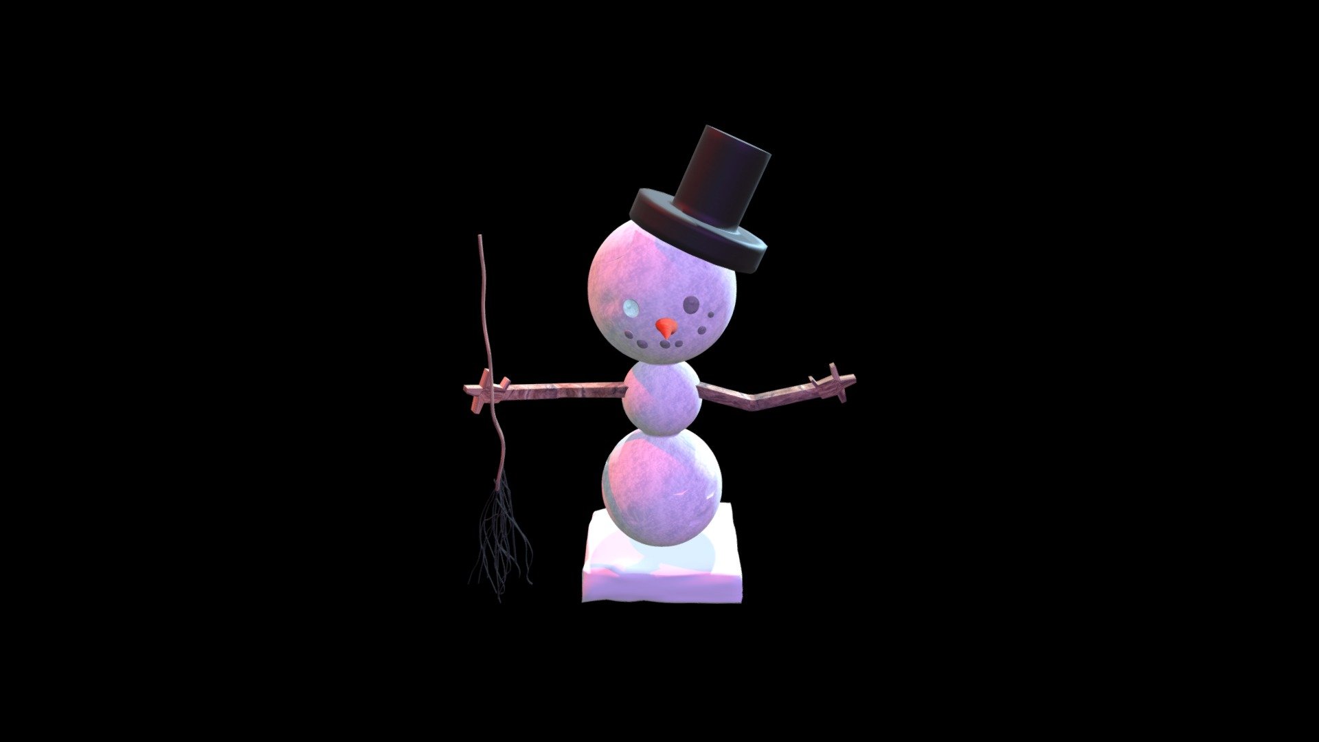 funky little snowman with a broom - 3D model by POLARIS (@ARGINADES ...