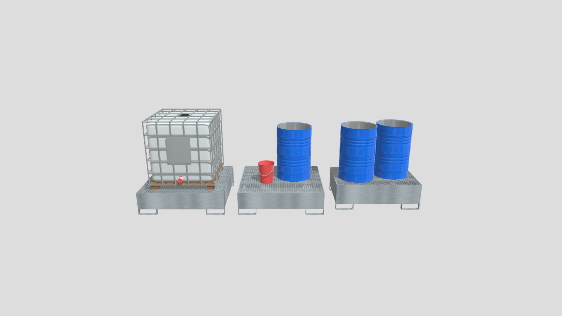 catchment tanks with barrels - Download Free 3D model by shooxs ...