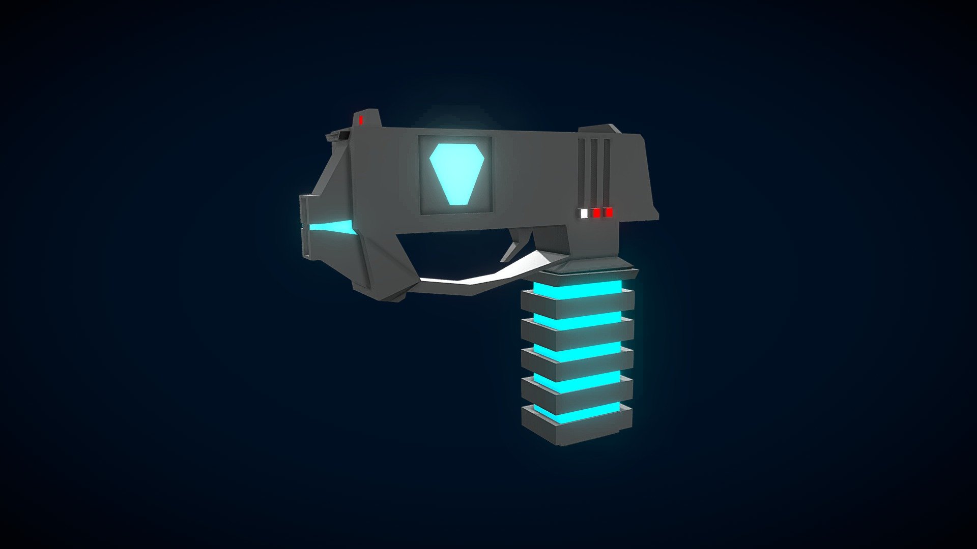 Low poly futuristic sci-fi laser gun blaster - Buy Royalty Free 3D ...