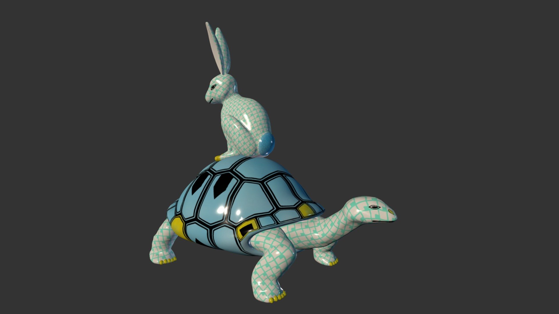 turtle&rabbit - 3D model by ish3ds [0635d70] - Sketchfab