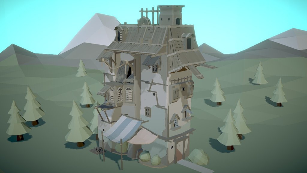 Ramshackle House - 3D model by kevin_pauly [063621f] - Sketchfab