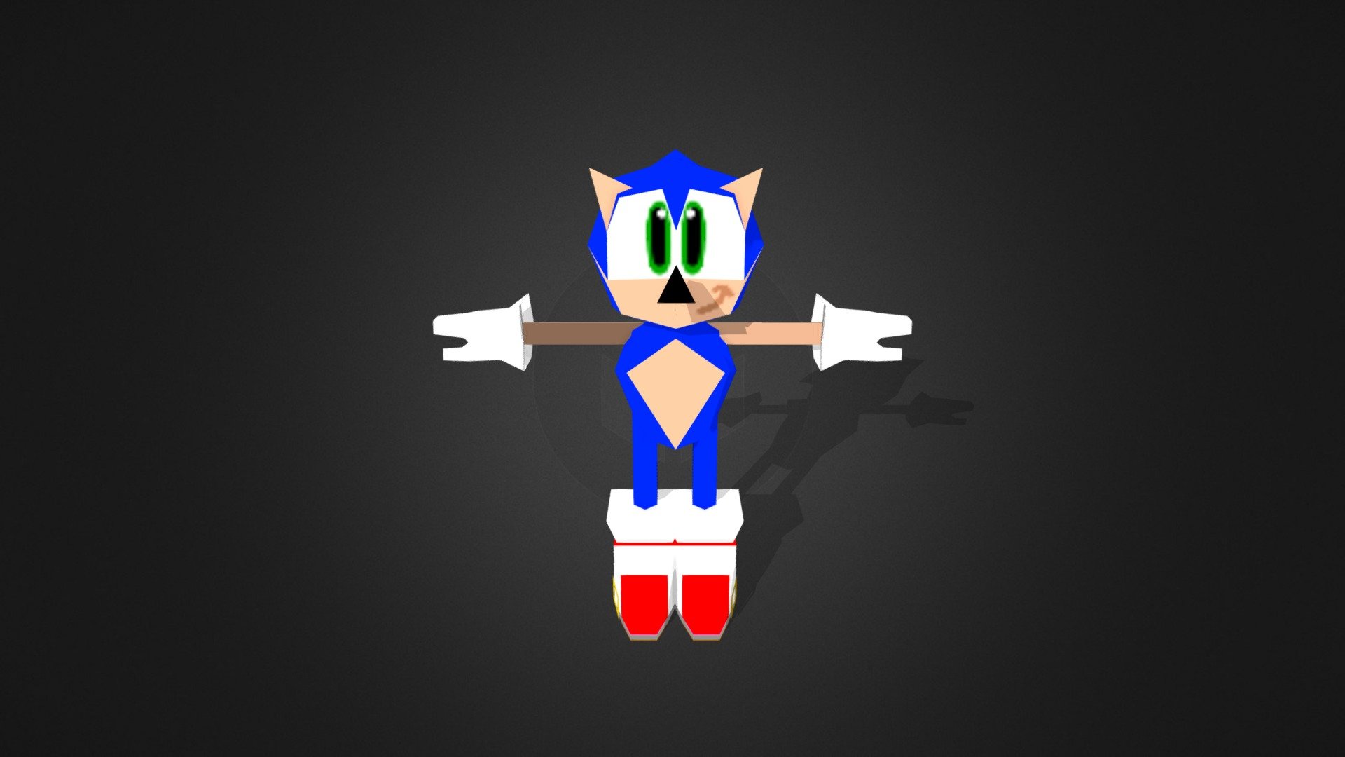 Modern Sonic low poly - Download Free 3D model by vale 3d models low ...