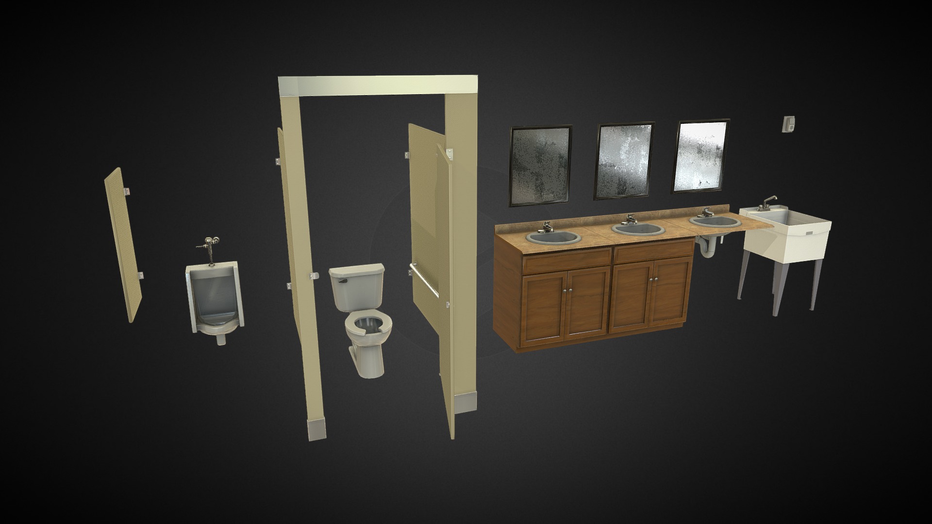 Restroom SHOW - 3D model by ncompton13 [063b6d6] - Sketchfab