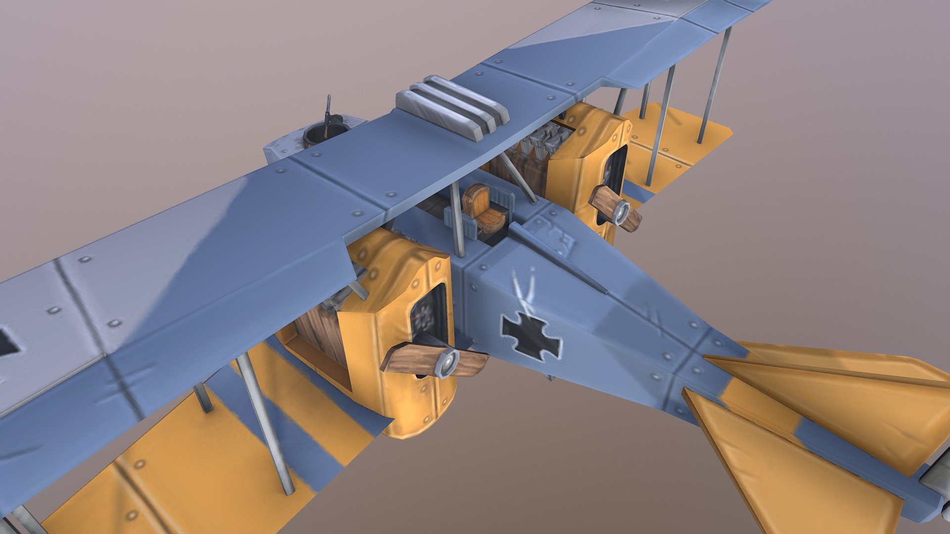 Stylized Lowpoly Gotha GIV plane - 3D model by Menio Folie (@Menio ...