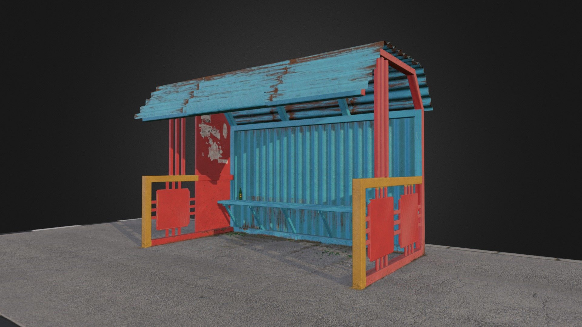 Bus Stop USSR - 3D model by Diman68PRO [0653ef5] - Sketchfab