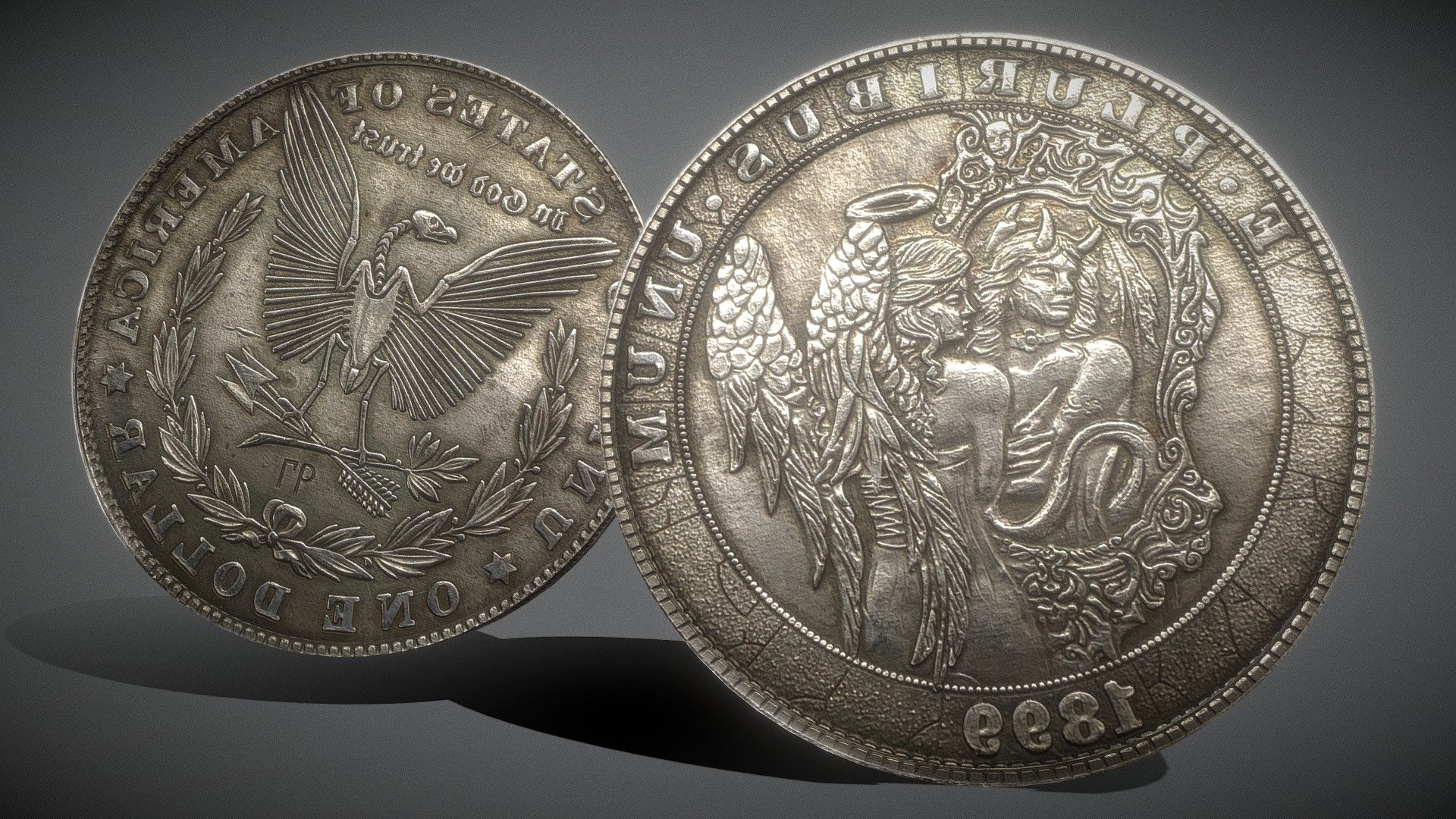 coin Devil vs angel hobo - 3D model by abachiri215 [065db37] - Sketchfab