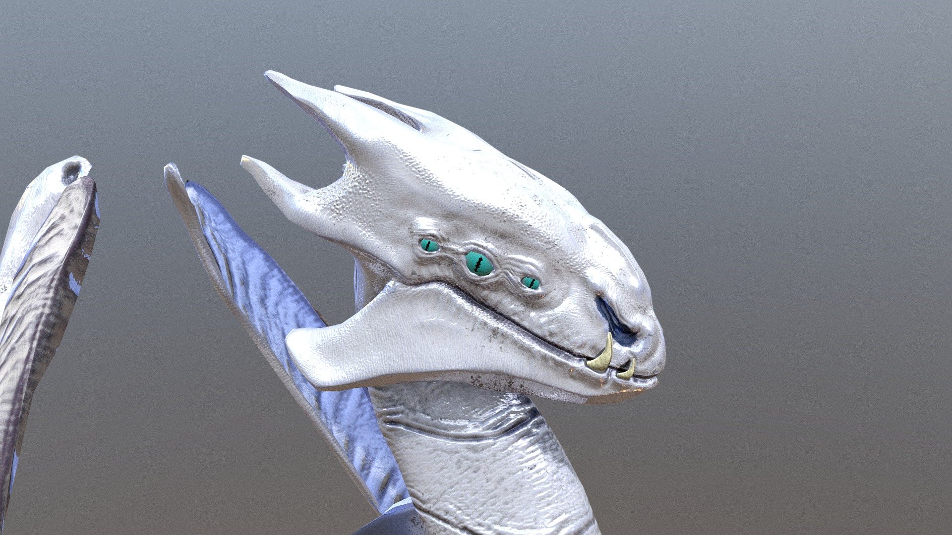 white Dragon - 3D model by _Yaro_ [065f9ed] - Sketchfab