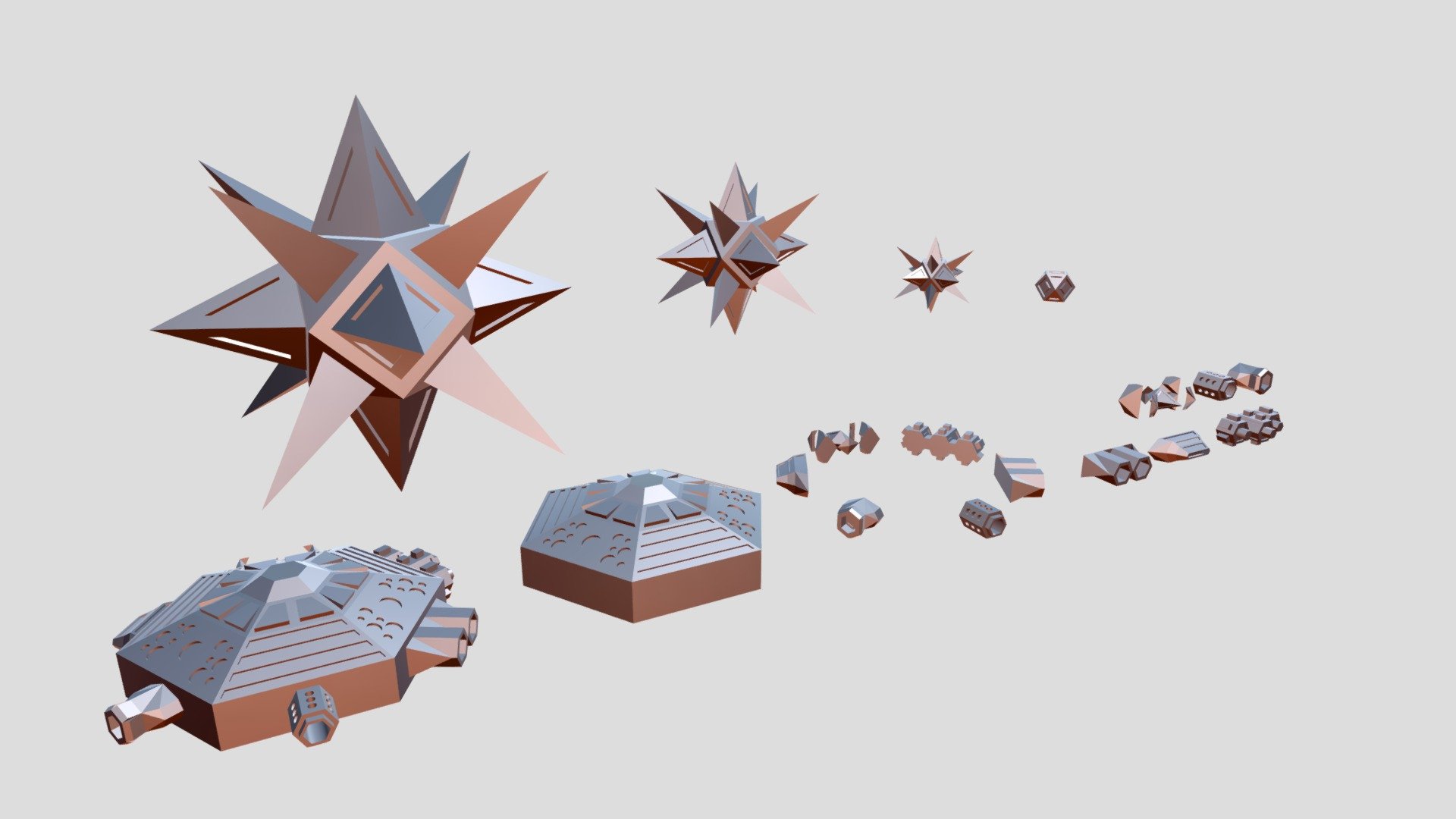 Space Minefield 'asteroids' game assets - Download Free 3D model by ...