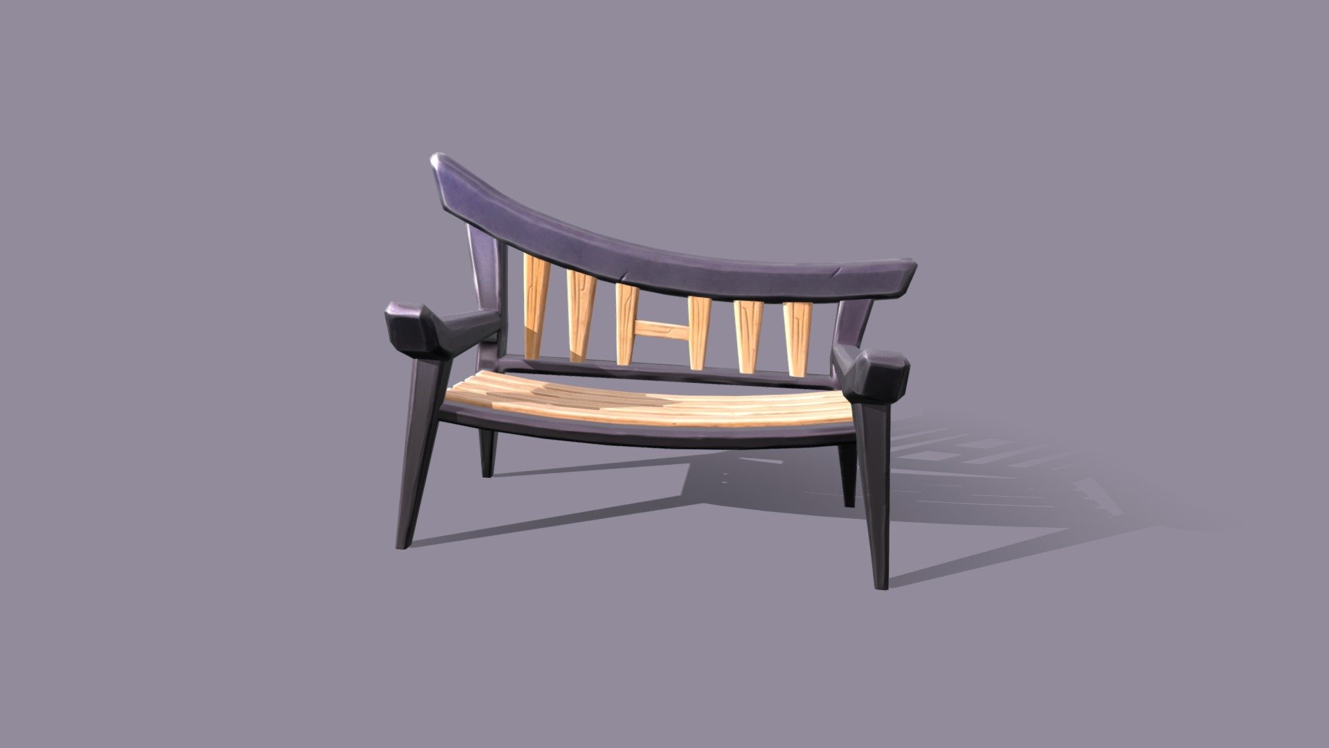 Stylized exterior bench - 3D model by YMK (@YMK_art) [06610a4] - Sketchfab