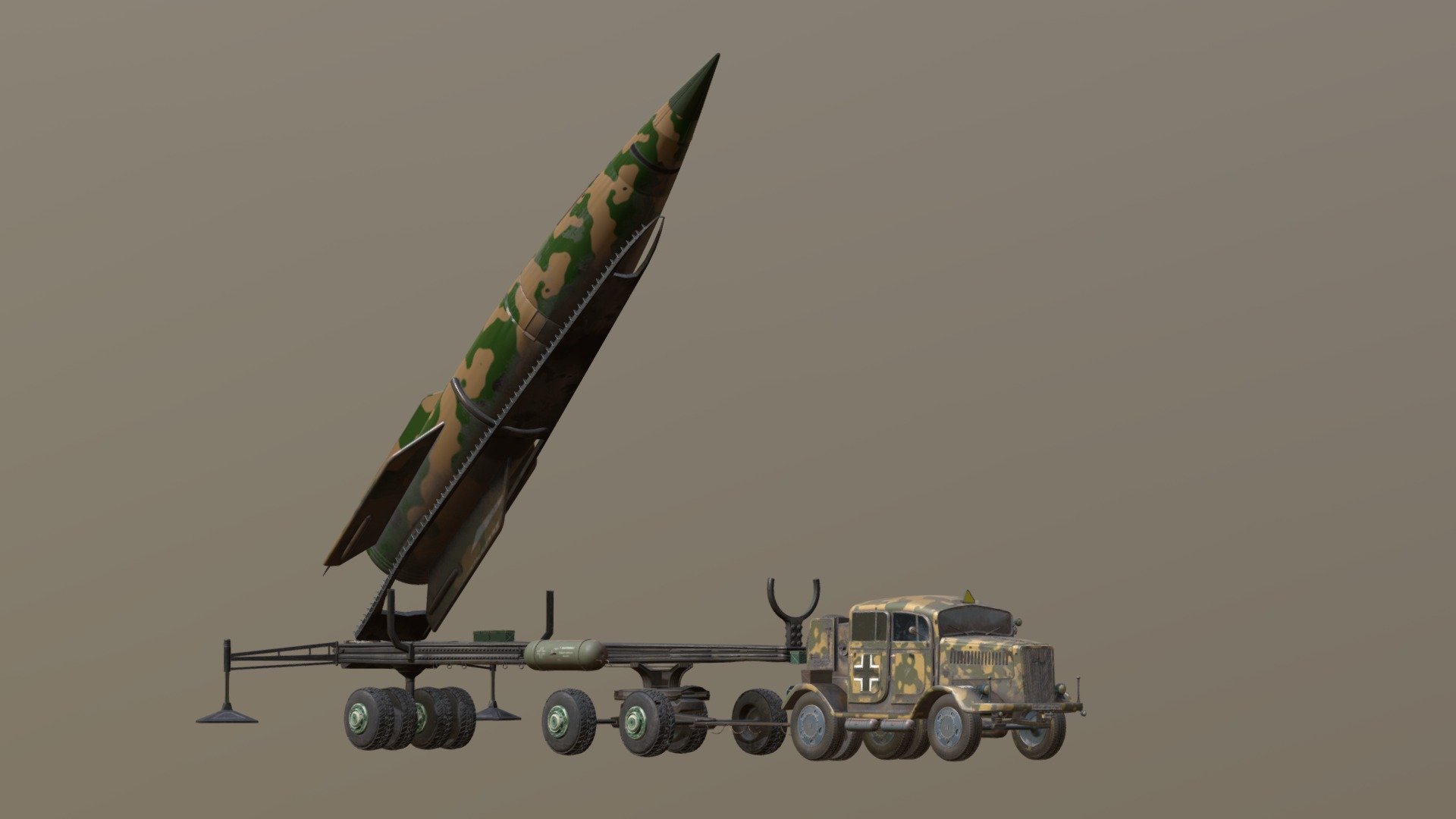 Opel Blitz V2 version + V2 rocket + ramp - Buy Royalty Free 3D model by ...