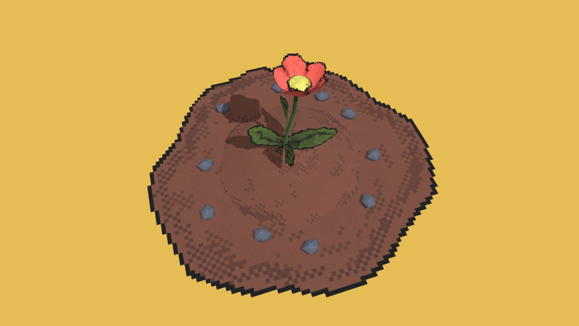Hand painted pixel flower - Download Free 3D model by ForevereQ ...