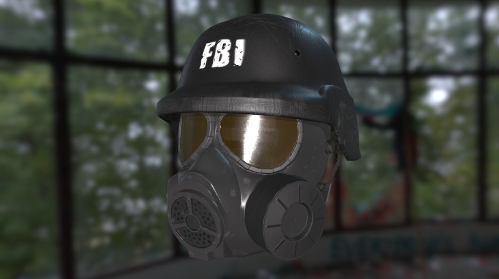 Fritz M88 helmet with M04 gas mask - 3D model by tomrigolle [067d06a ...
