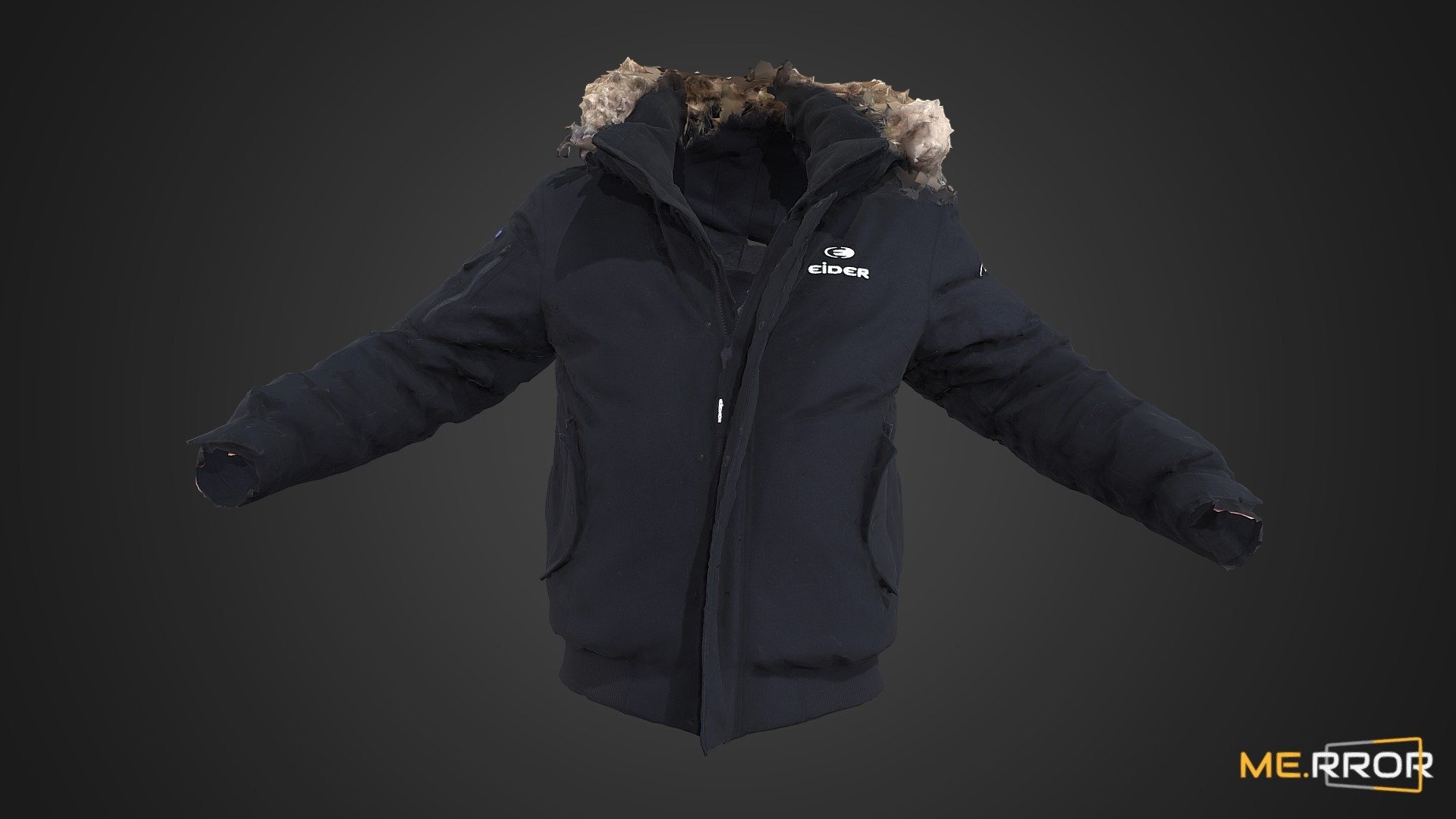 Black Padded Field Jacket - Buy Royalty Free 3D model by ME.RROR Studio ...