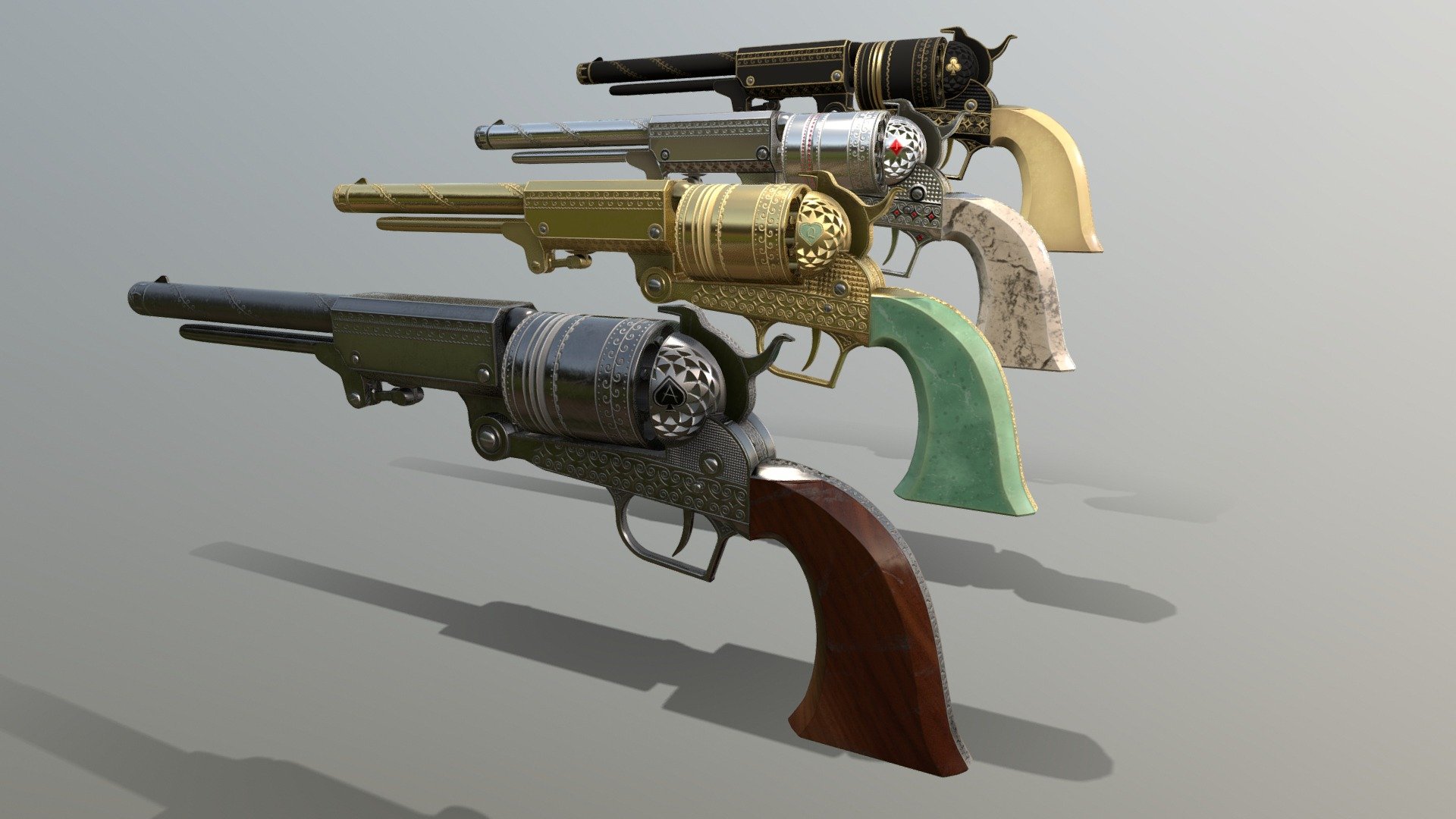Western Iron Revolvers Plus Skins - 3D model by Duvel1998 [068dcb6 ...