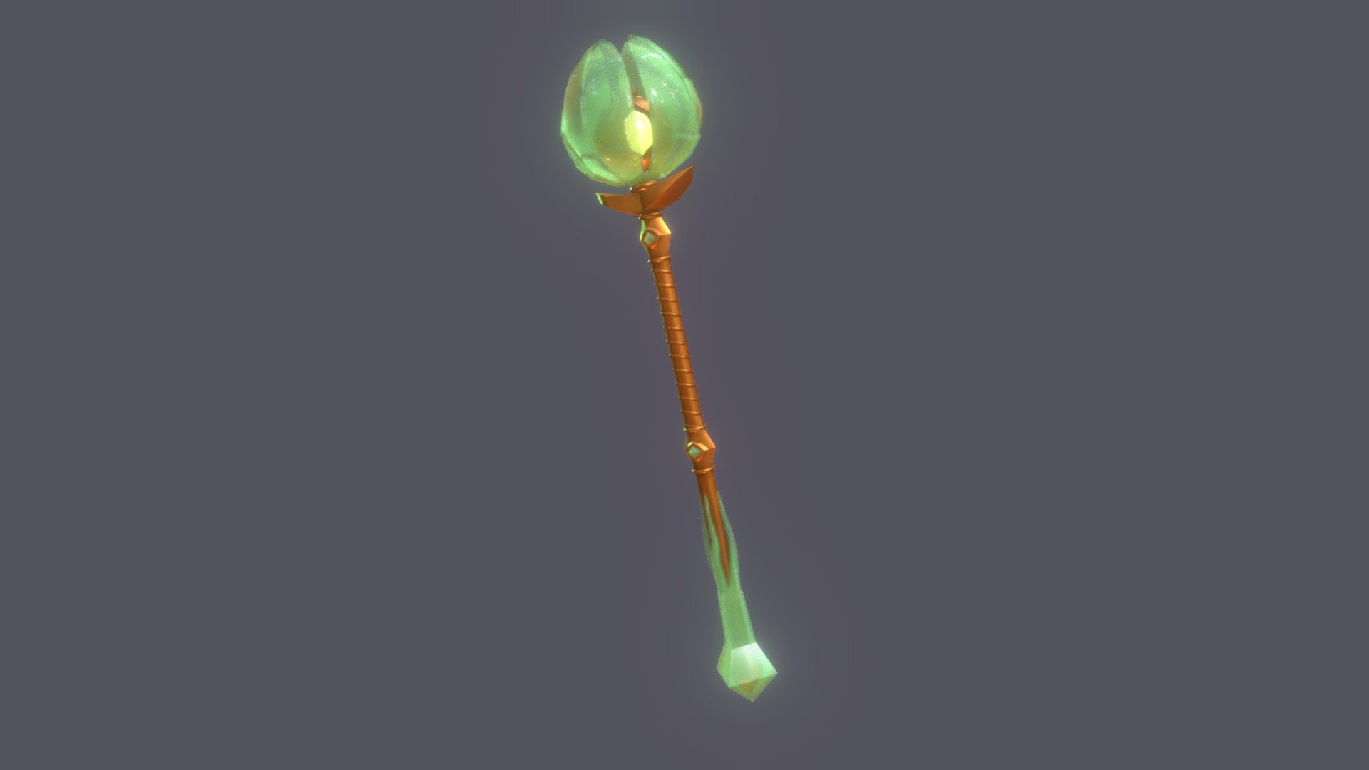 Glass leaf staff - 3D model by mountday [068f3c9] - Sketchfab
