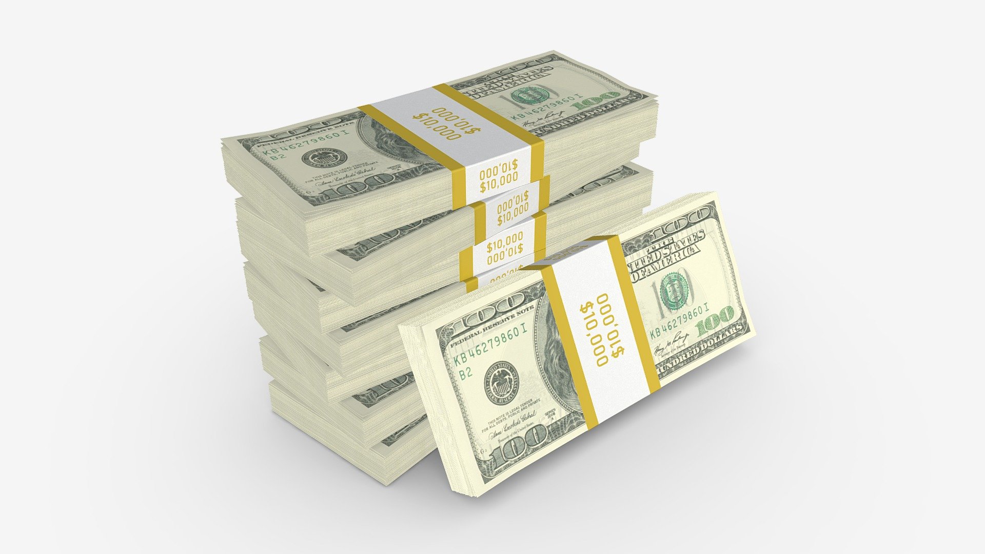 American dollar bundles medium set - Buy Royalty Free 3D model by ...