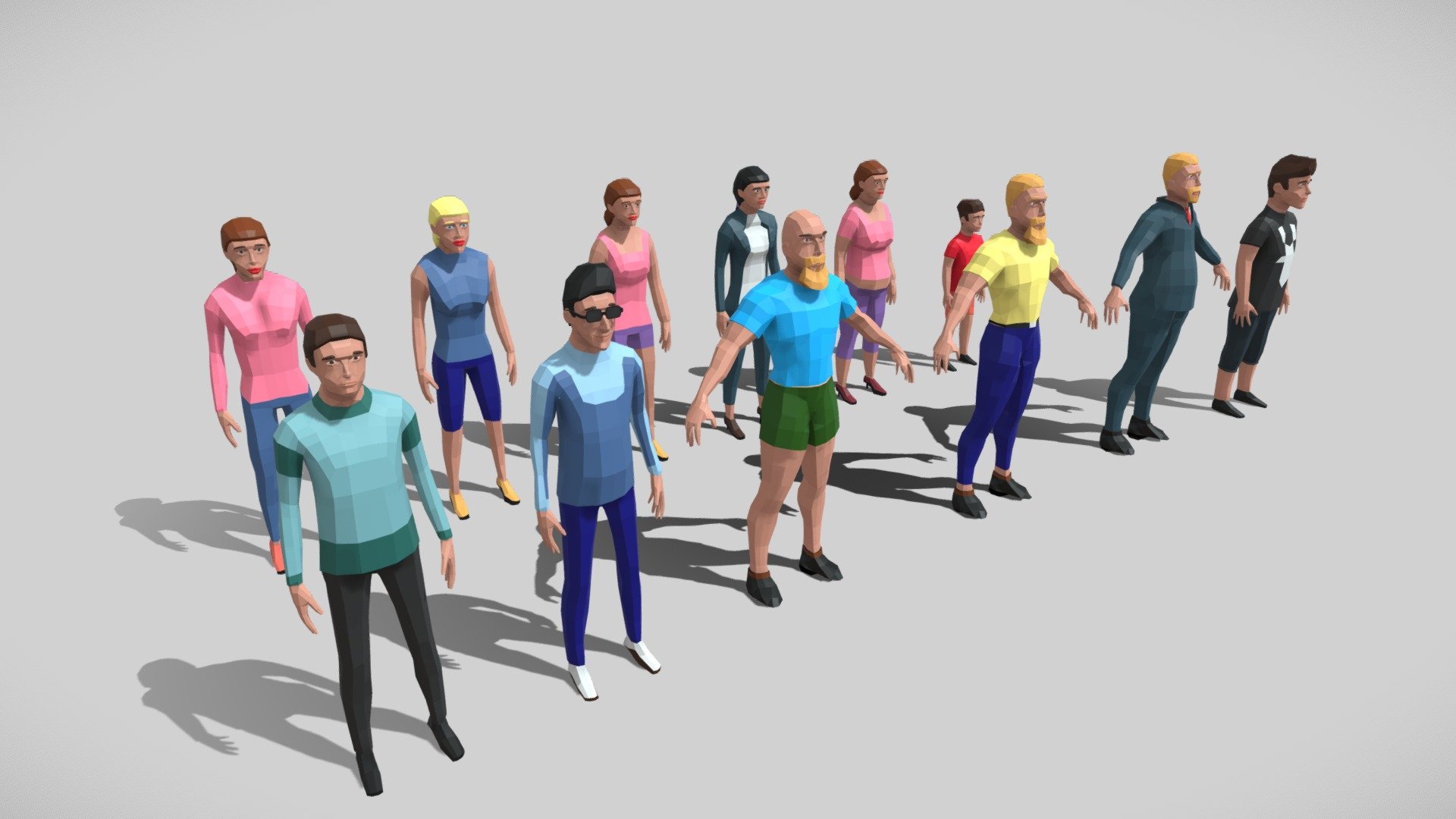 Low Poly People - Rigged - Buy Royalty Free 3D model by MHKstudio ...