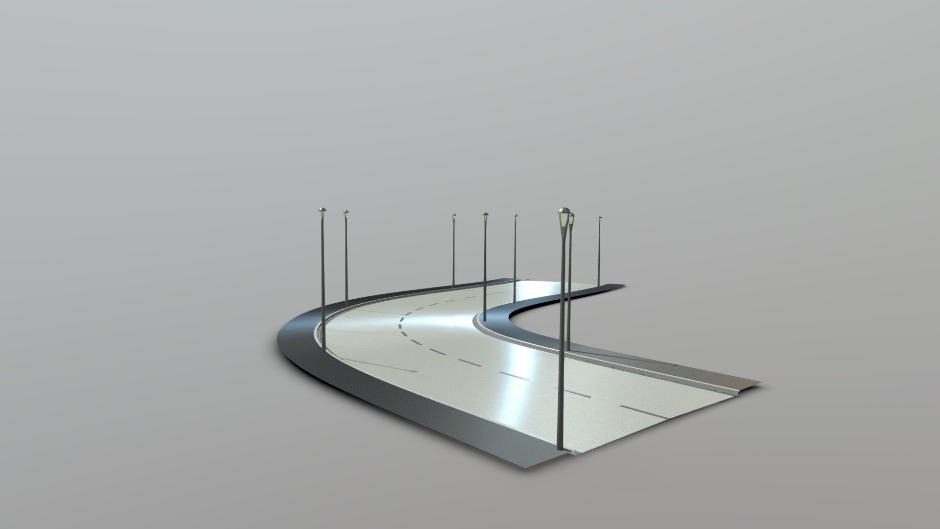 2 lanes road - Download Free 3D model by mohamed ouartassi ...