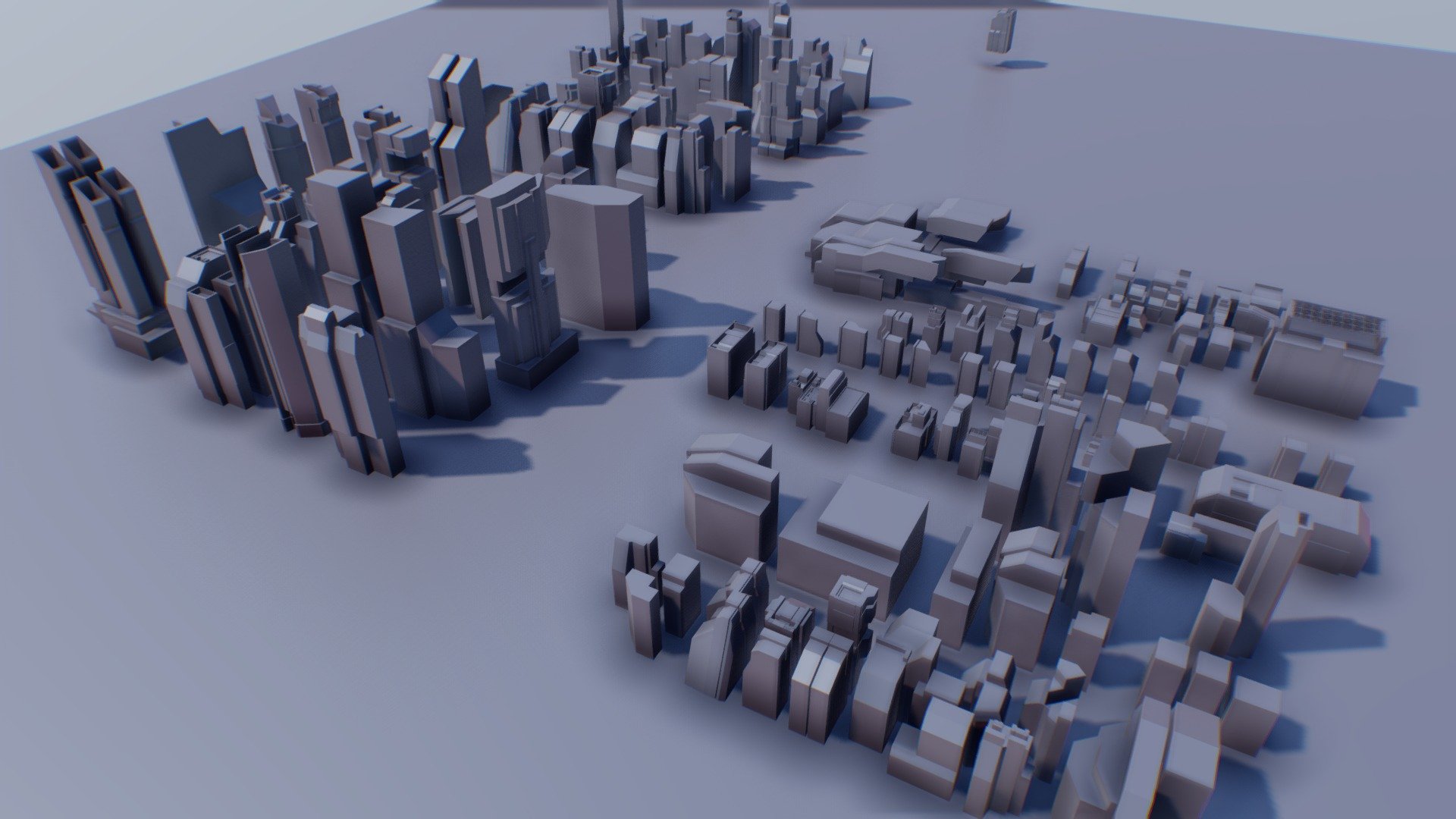 futuristic architecture set JPN - 3D model by ztrztr (@ztrztr3 ...
