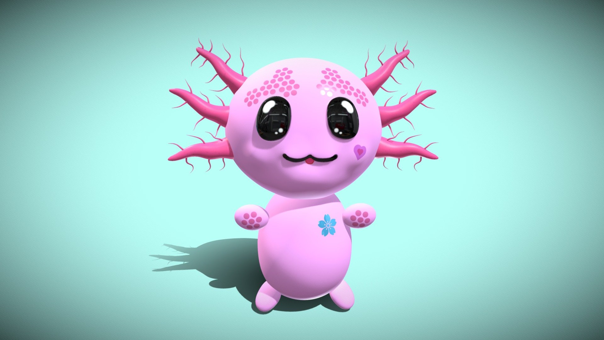 Axol the Axolotl Cute Free Character - Download Free 3D model by ...