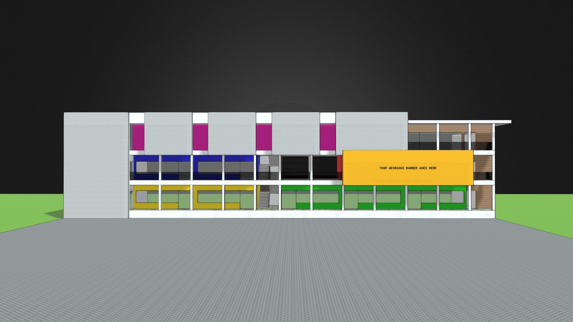 Colorful Elementary School - Download Free 3D model by Heriyanto ...