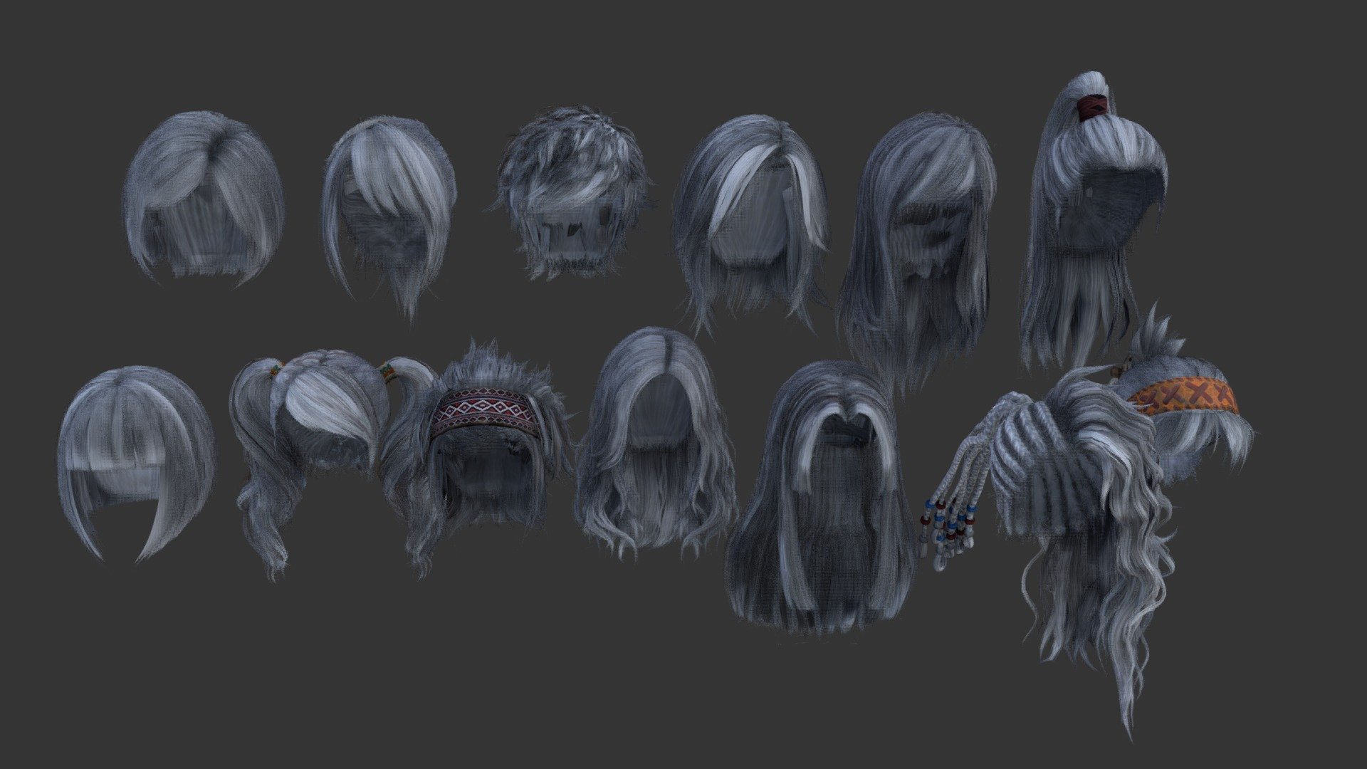 Hair Pack (part 2) - Download Free 3D model by rendysix [06a783e ...