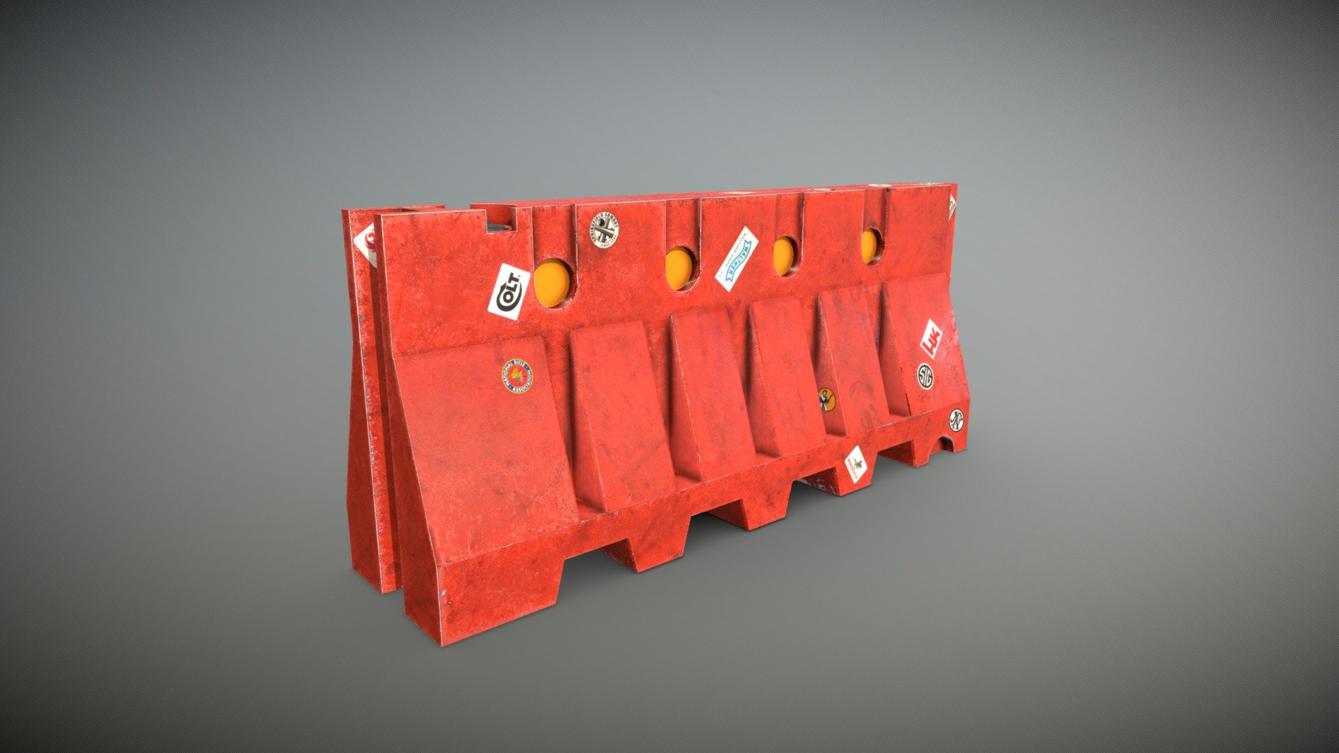 Plastic barrier with stickers - 3D model by Sakari Games (@sakarigames ...