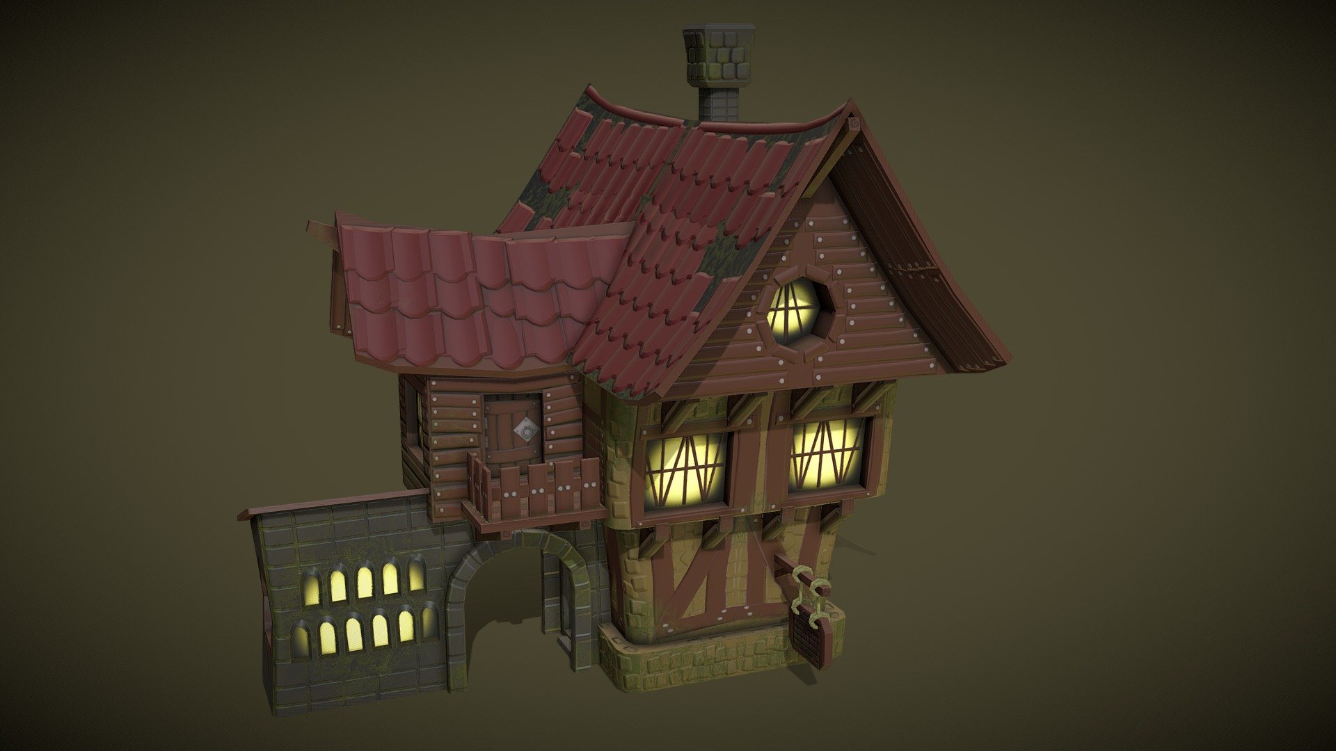 Stylized medieval house - Download Free 3D model by sysoev.a [06b9953 ...