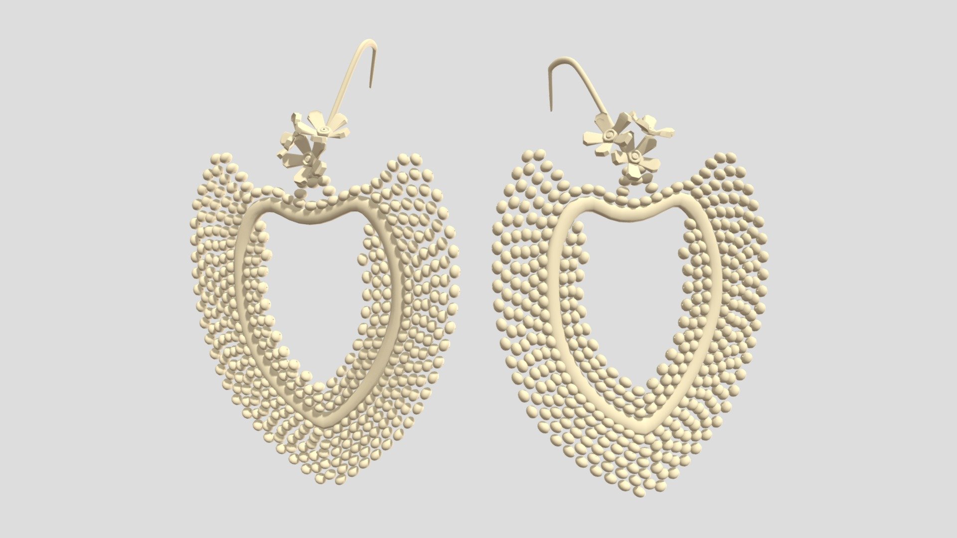 BEADS EARRINGS GOLD TEARDROPS HOOP EARINGS - Download Free 3D model by ...